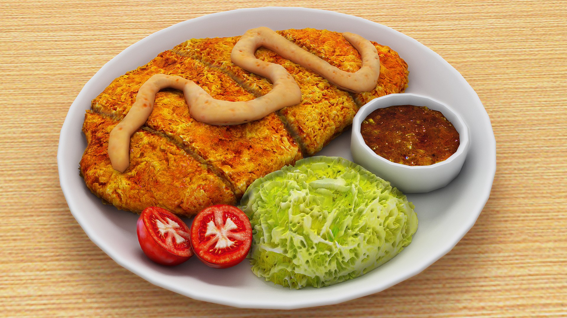 3D Model Tonkatsu Japanese Chicken Chop - TurboSquid 1925770
