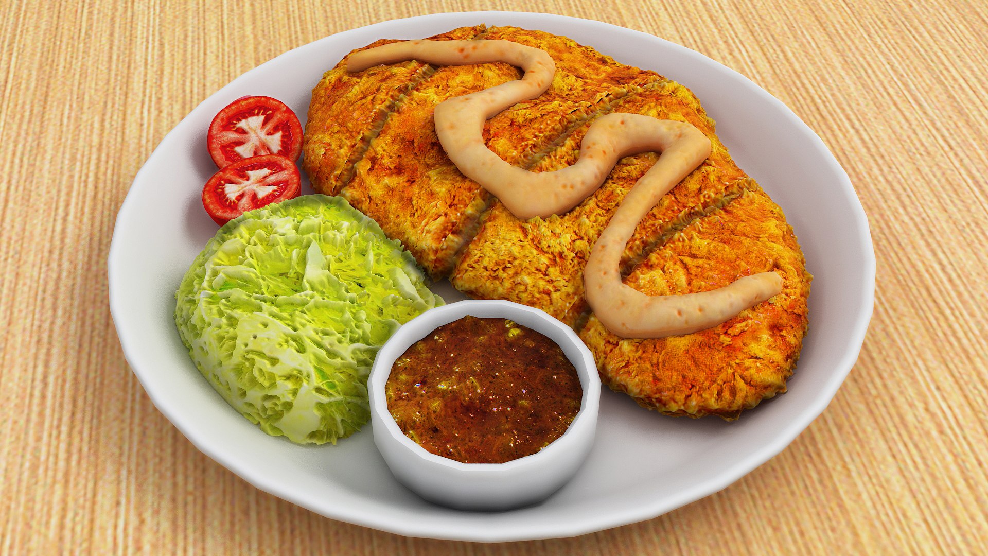 3D Model Tonkatsu Japanese Chicken Chop - TurboSquid 1925770