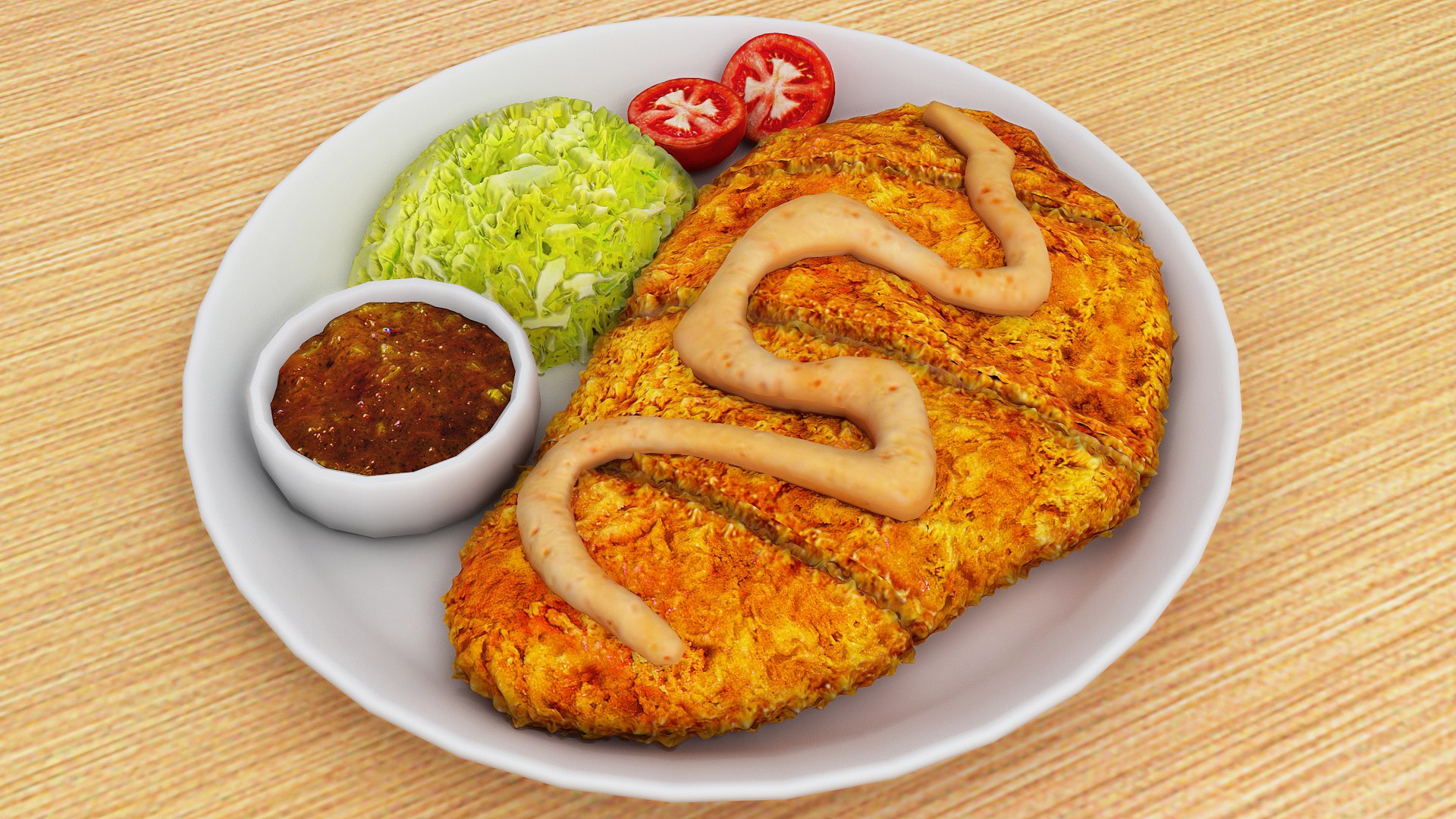 3D Model Tonkatsu Japanese Chicken Chop - TurboSquid 1925770