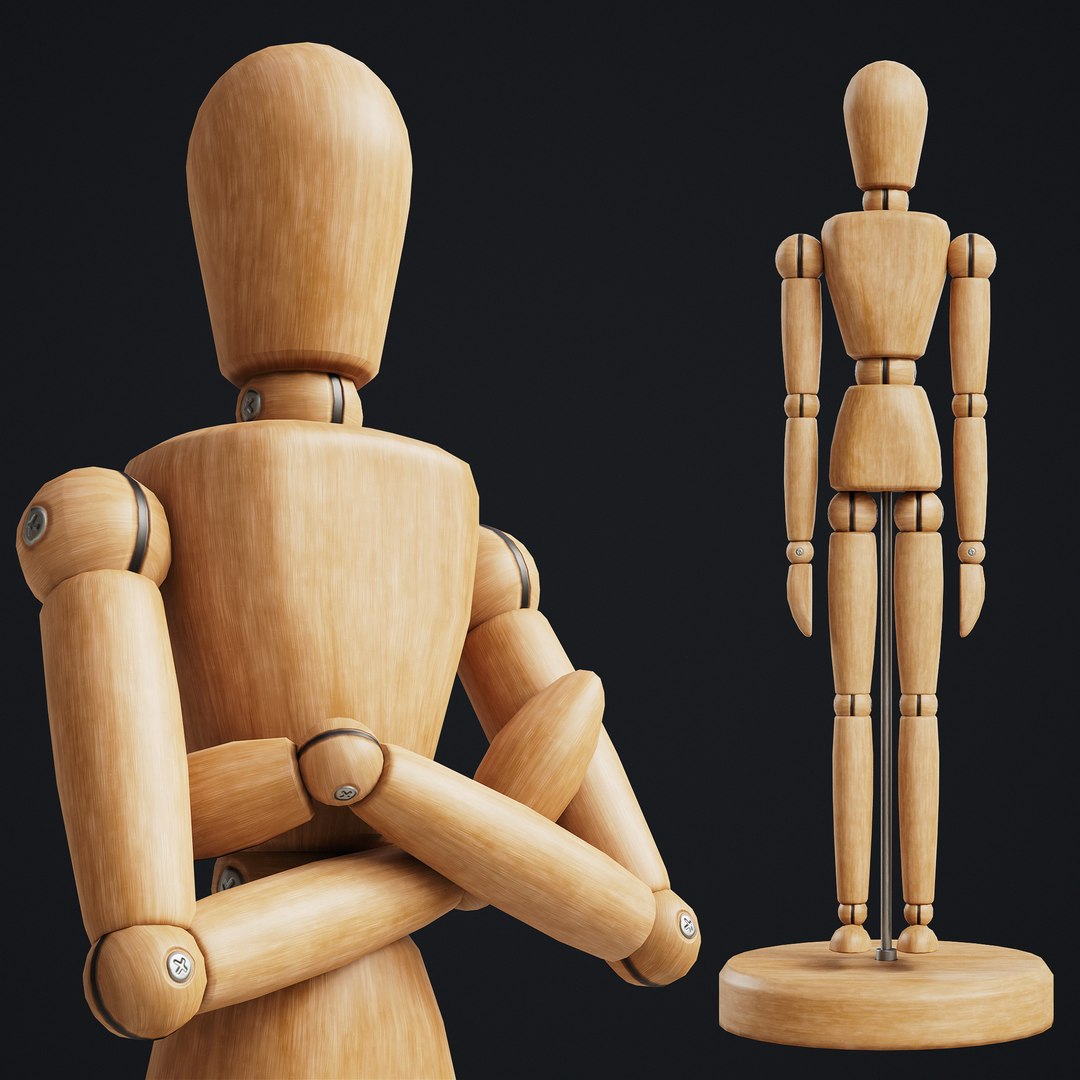 3D Drawing Mannequin Wooden Poseable Figure - TurboSquid 2396385