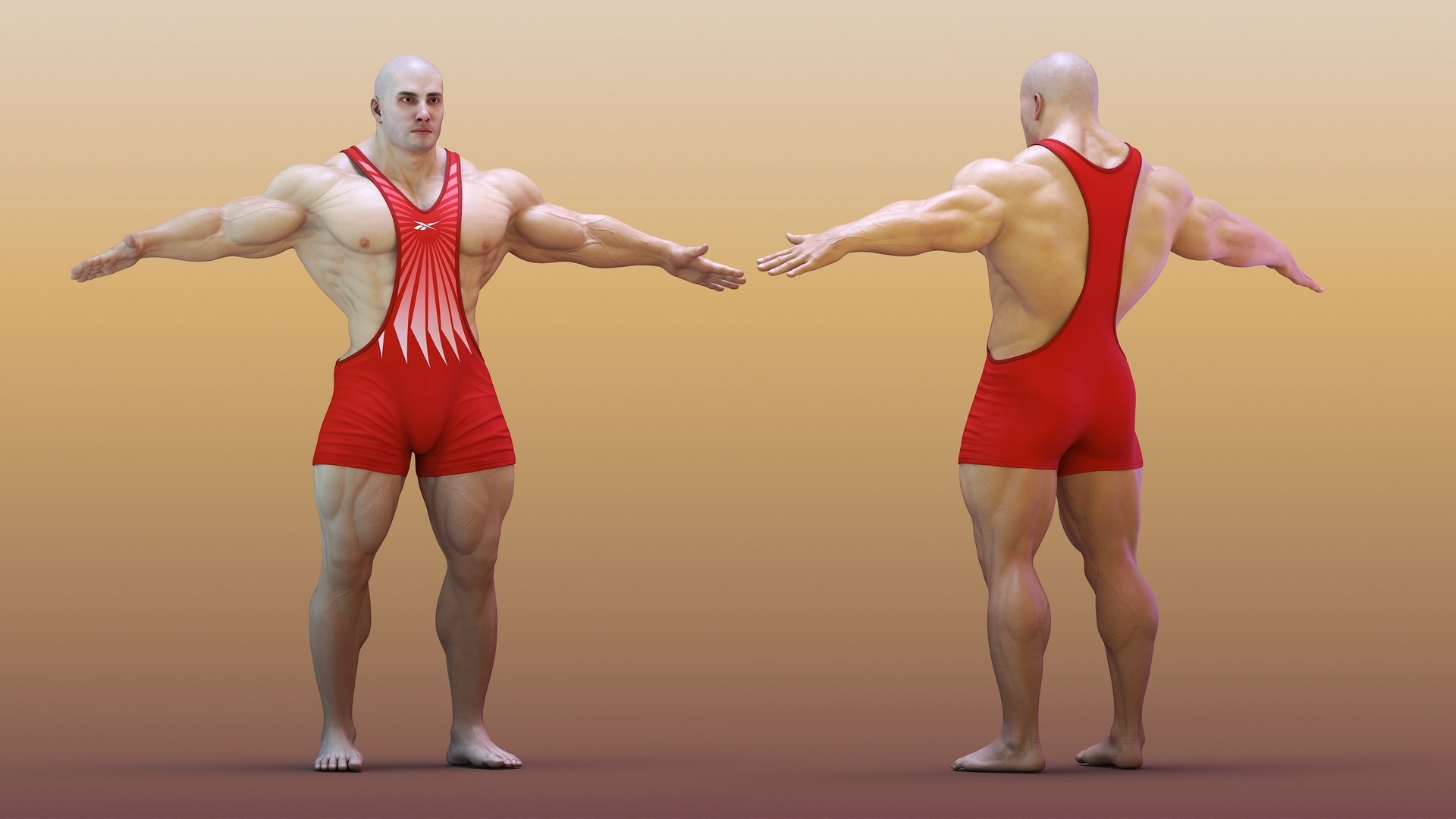 Fit Athletic Male T Pose In Reebok Red Singlet 3D Model - TurboSquid ...