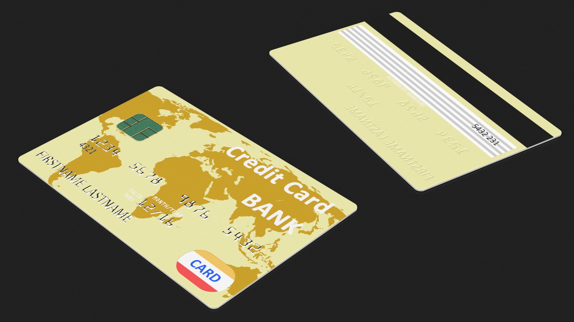Premium Credit Card 3D Model - TurboSquid 2121895