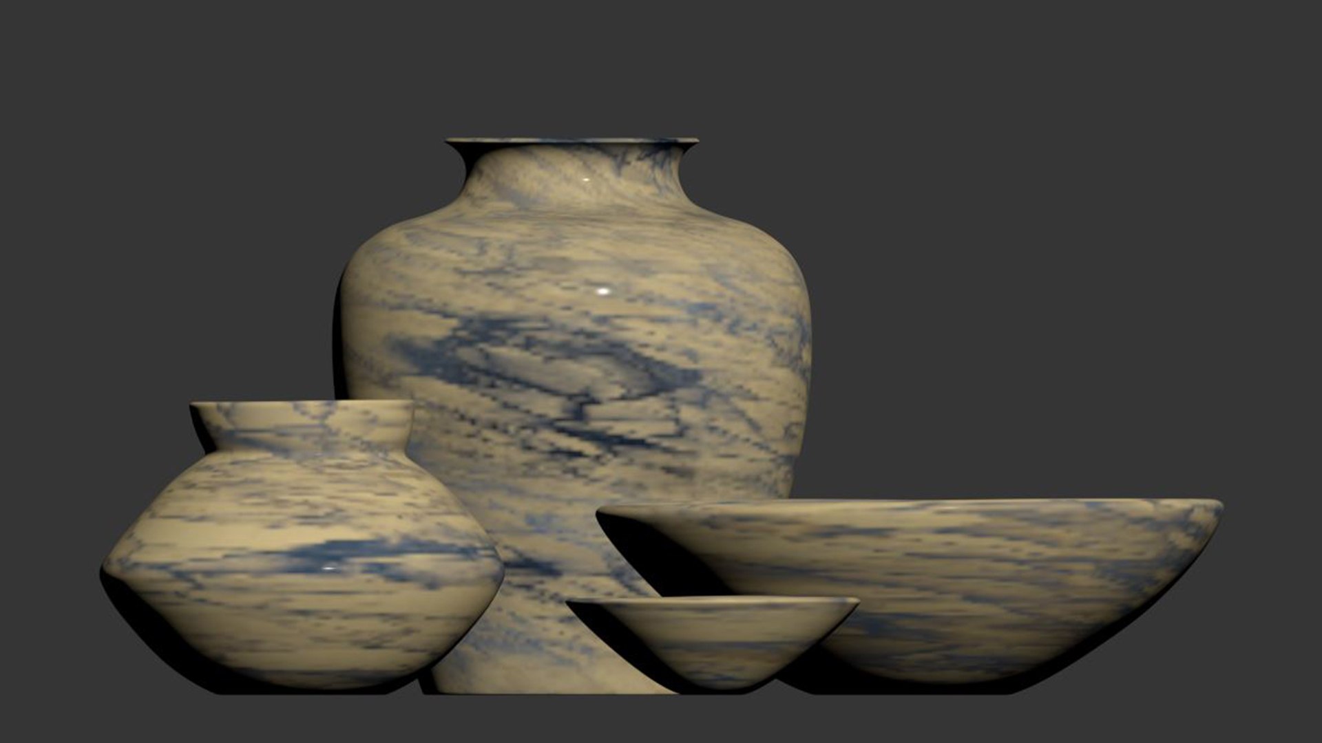 3D Handcrafted Marbled Ceramic Collection Model - TurboSquid 2214949