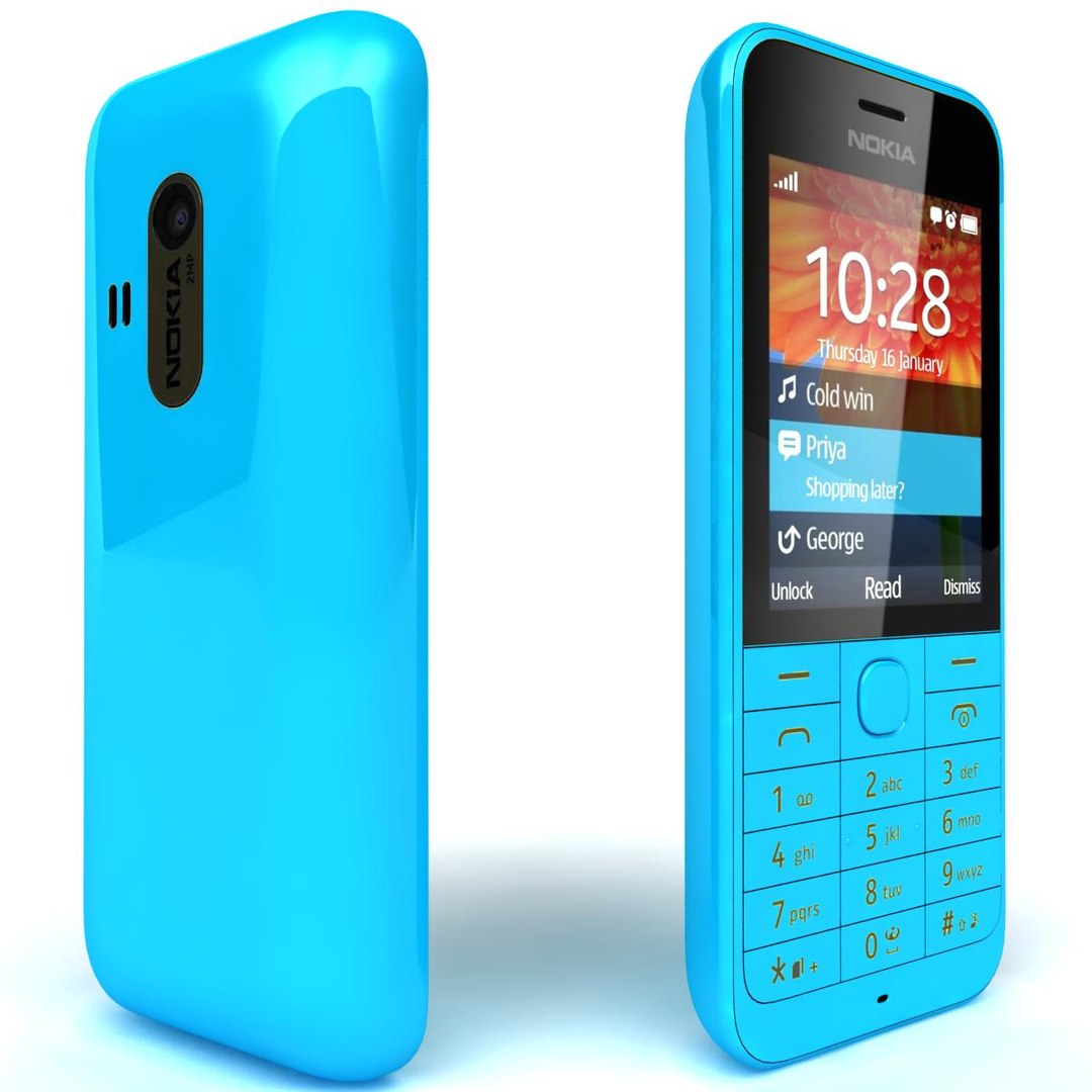 Nokia 220 Blue 3d