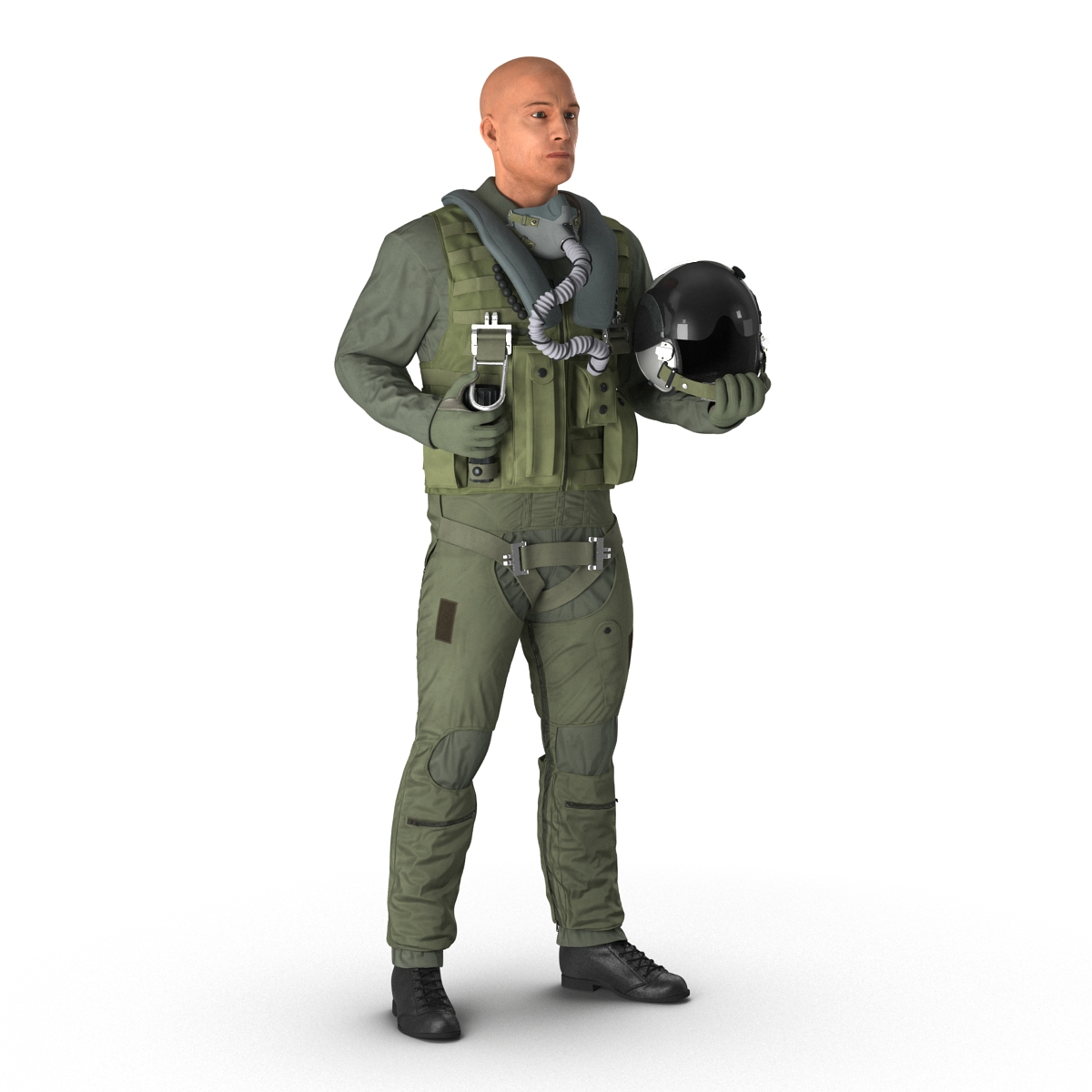 military jet fighter pilot 3d model