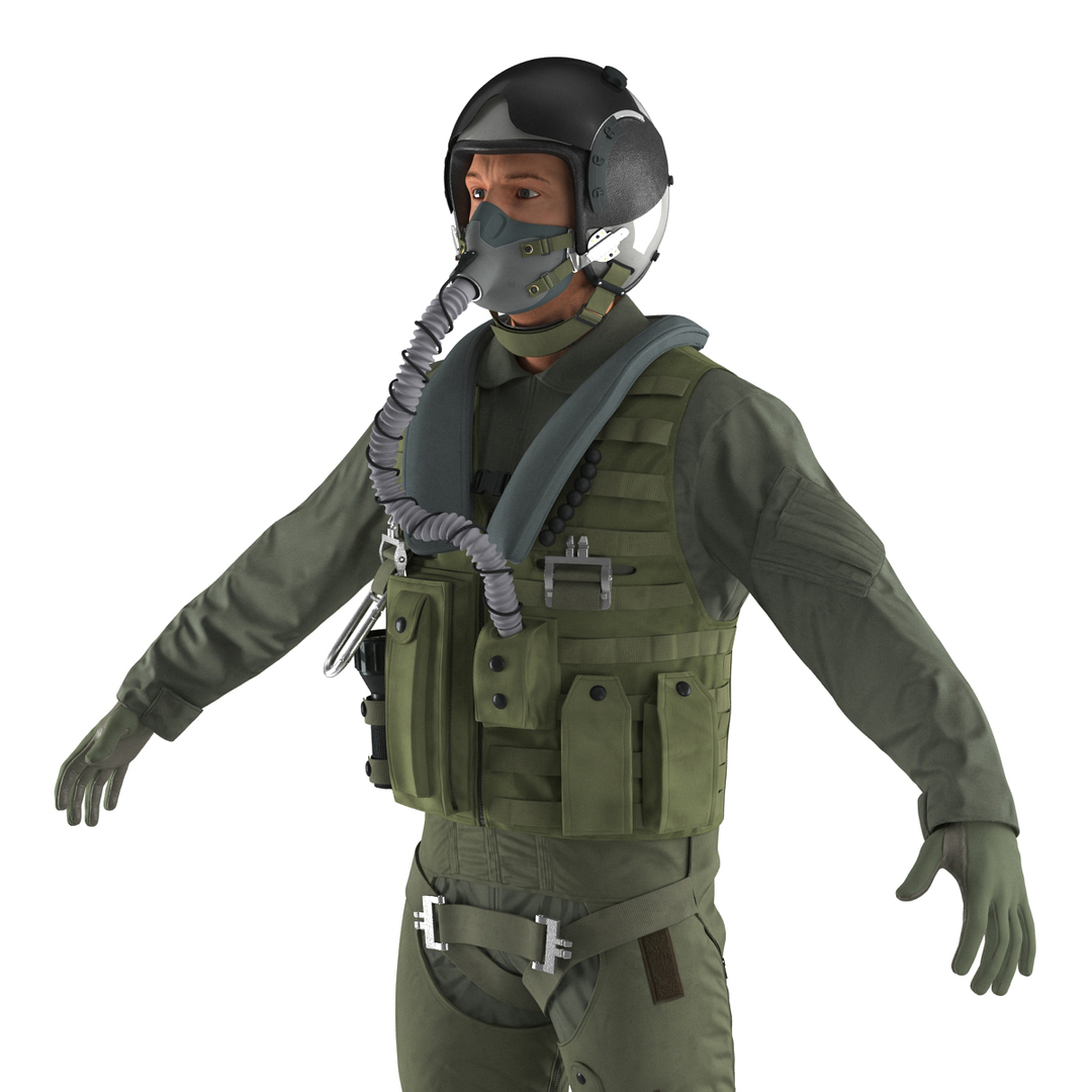 military jet fighter pilot 3d model
