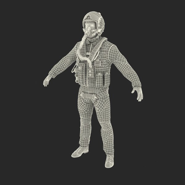 military jet fighter pilot 3d model