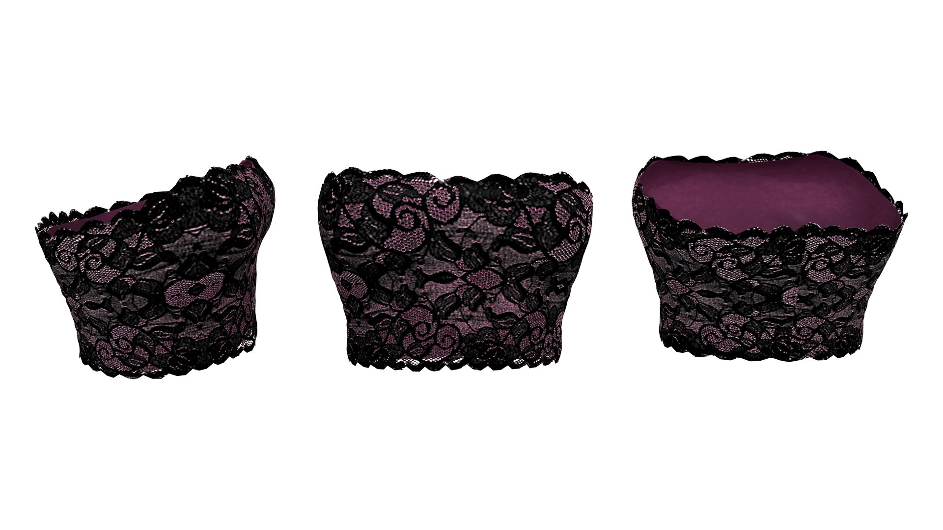 3D Lace Layered Tube Top model - TurboSquid 1840797