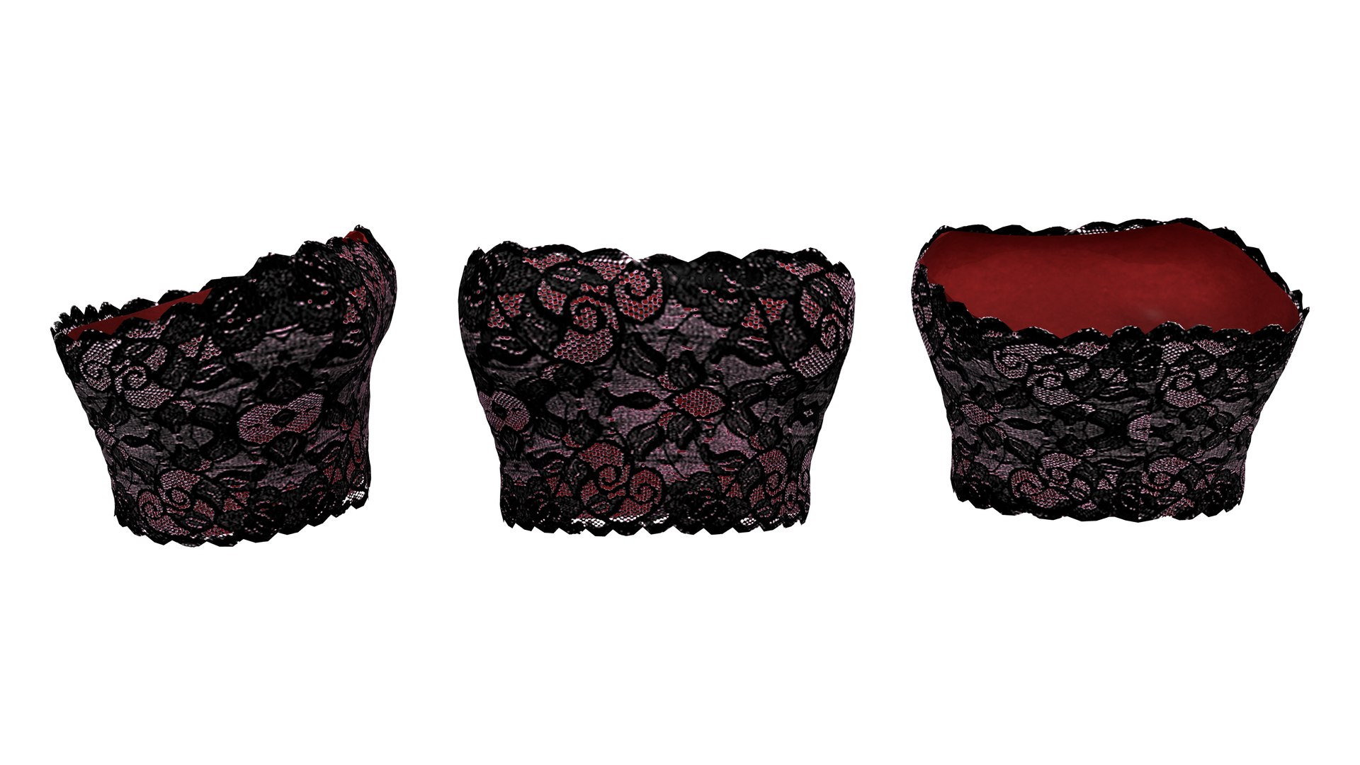3D Lace Layered Tube Top model - TurboSquid 1840797