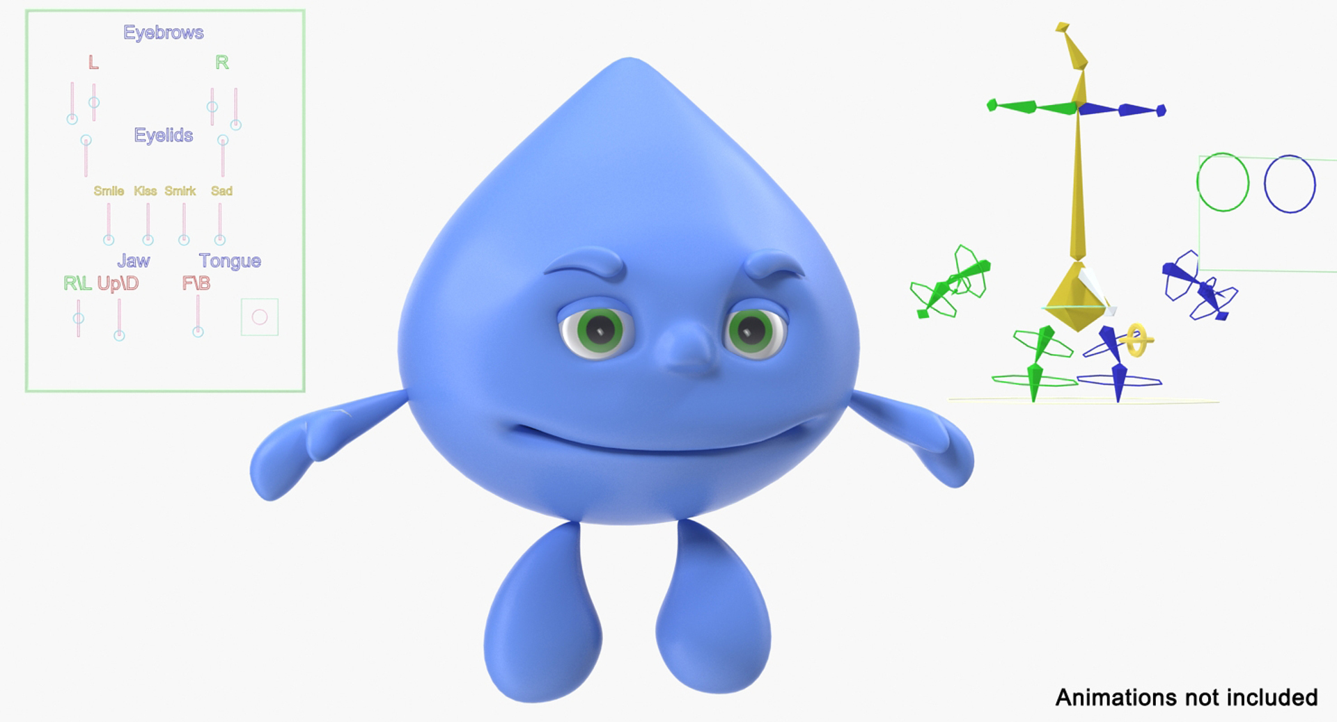 Cartoon Character Water Drop 3D Model - TurboSquid 1247263