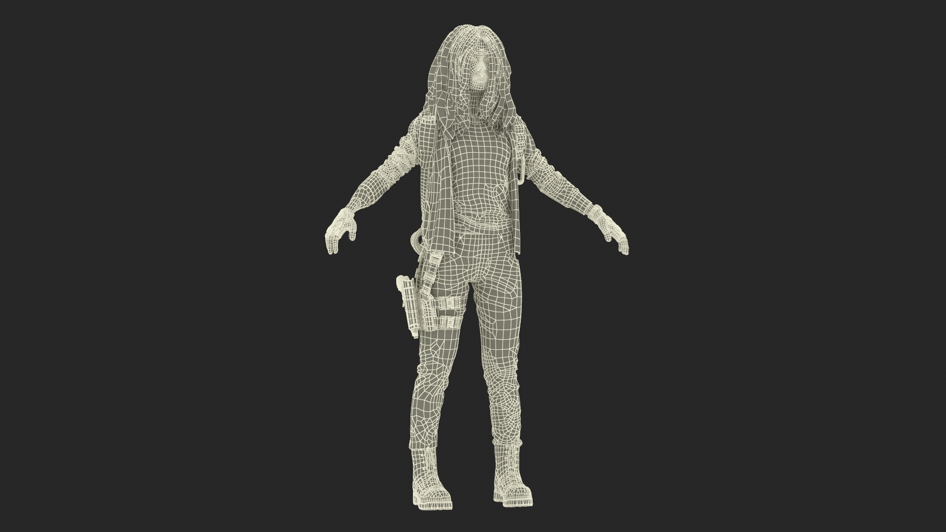 3D Model Post Apocalypse Survivor Woman Rigged - TurboSquid 2335553