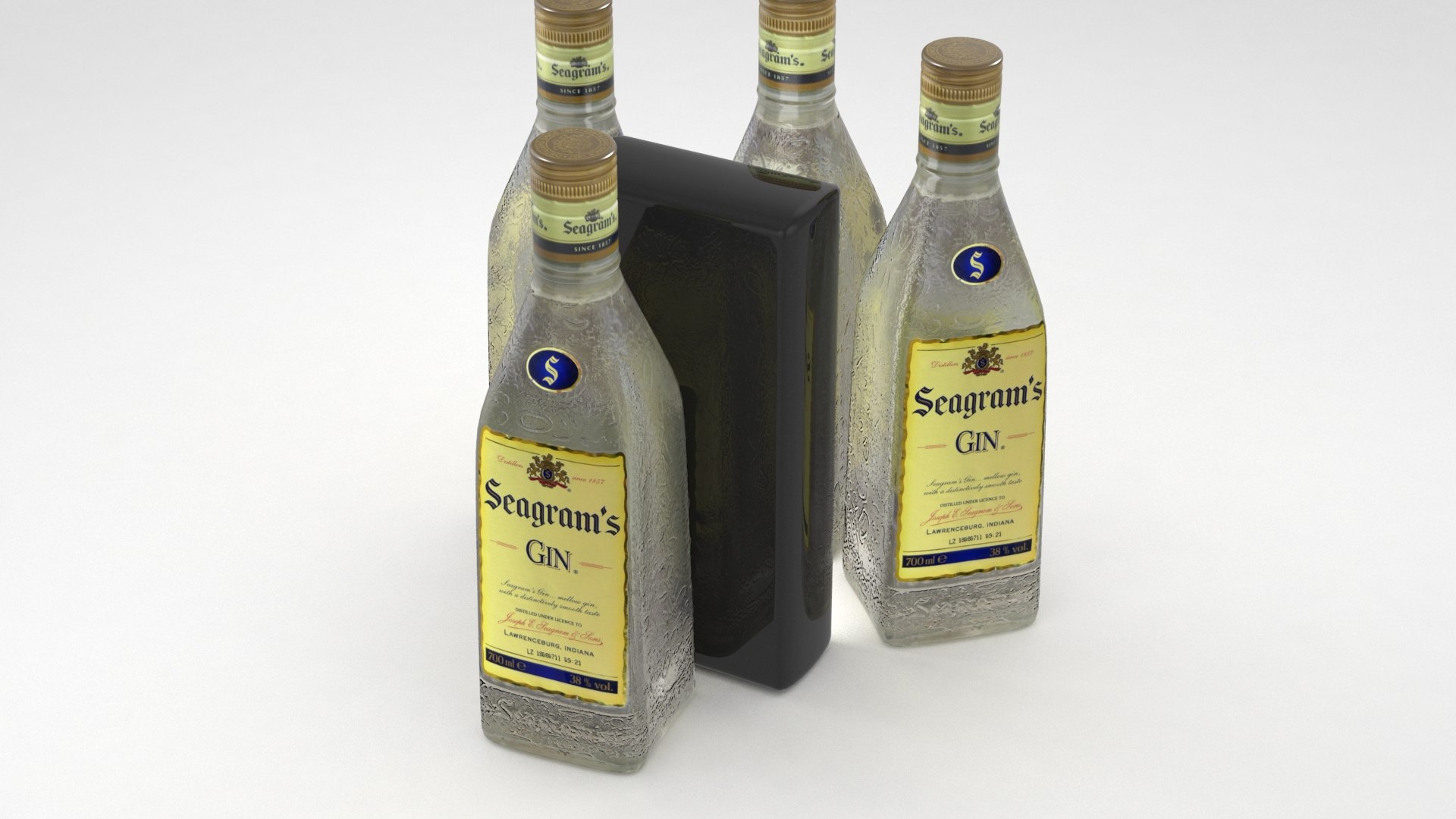 3D Model Gin Alcohol Bottle - TurboSquid 1343309