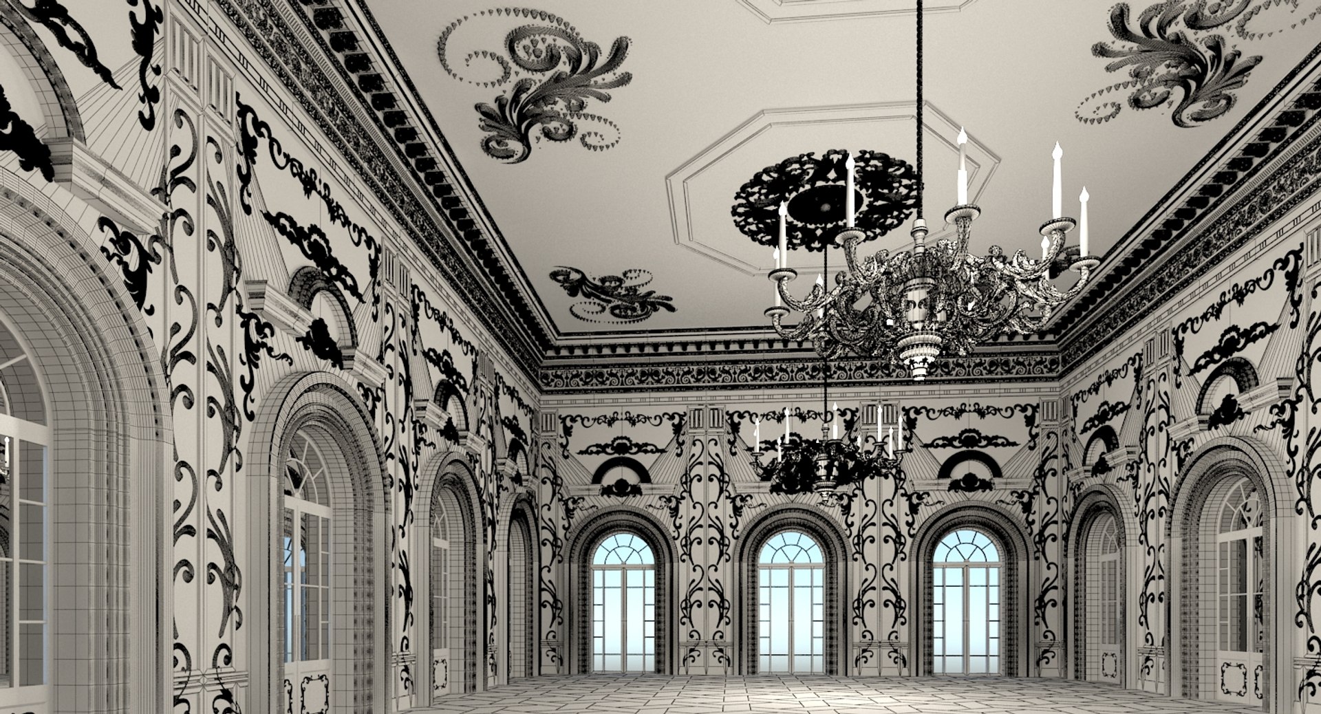 3D Classic Interior Room Scene Model - TurboSquid 1425204