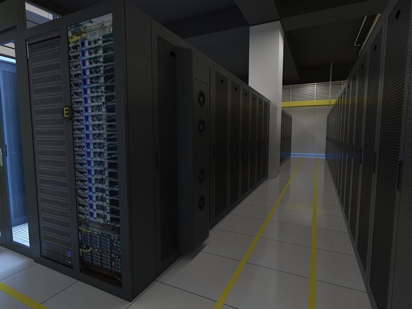 Computer server room 1 3D model - TurboSquid 1594438