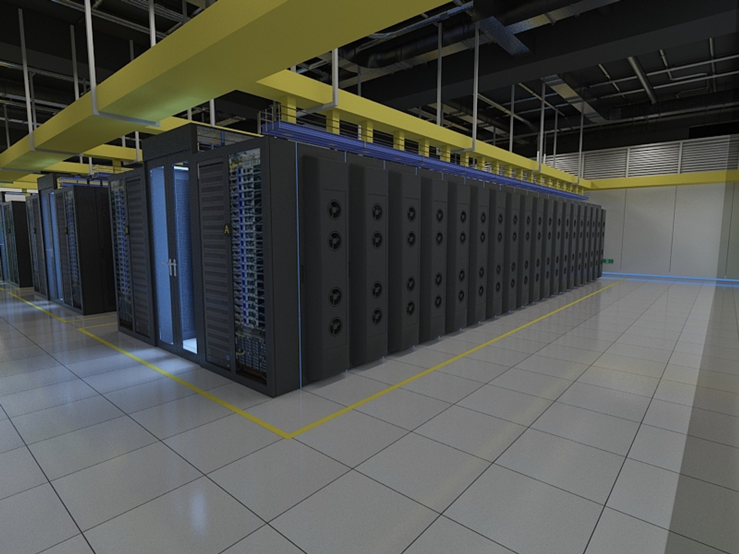 Computer Server Room 1 3D Model - TurboSquid 1594438