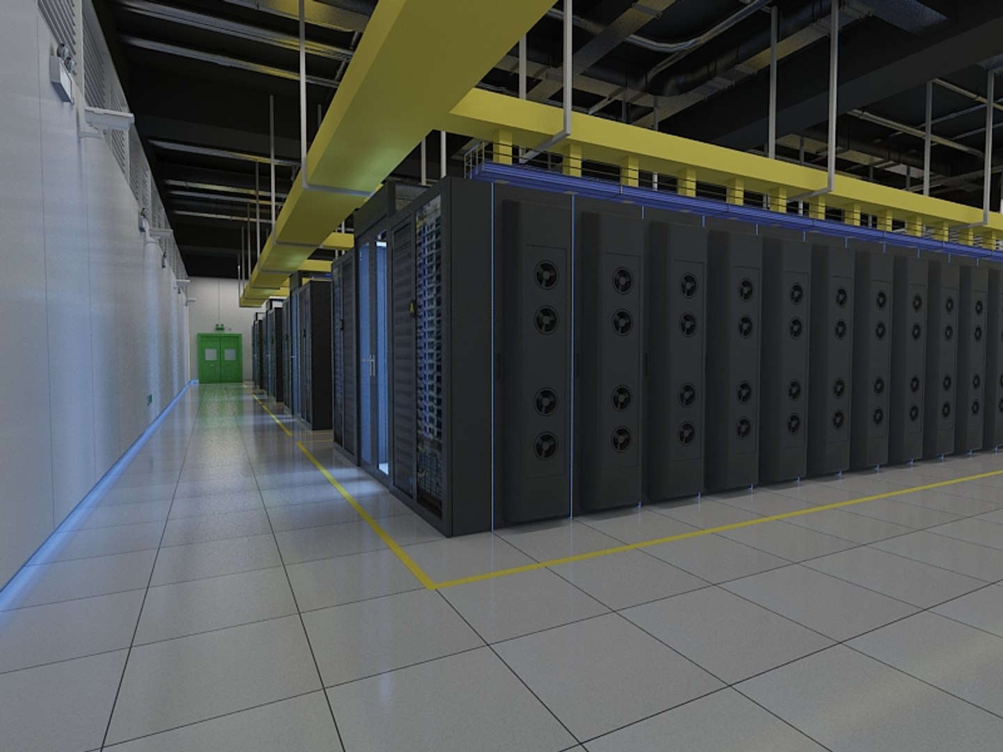Computer Server Room 1 3D Model - TurboSquid 1594438