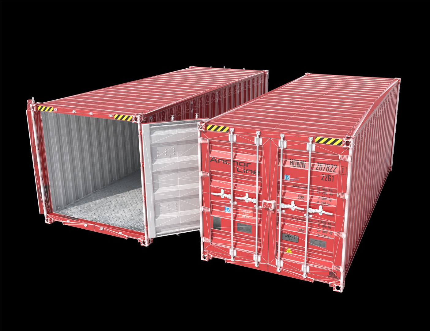 20ft Cargo Container Bright Red 3D Model - TurboSquid 2205951