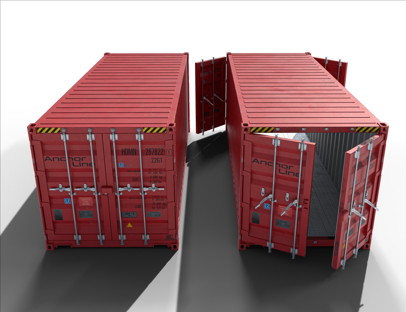 20ft Cargo Container Bright Red 3D Model - TurboSquid 2205951