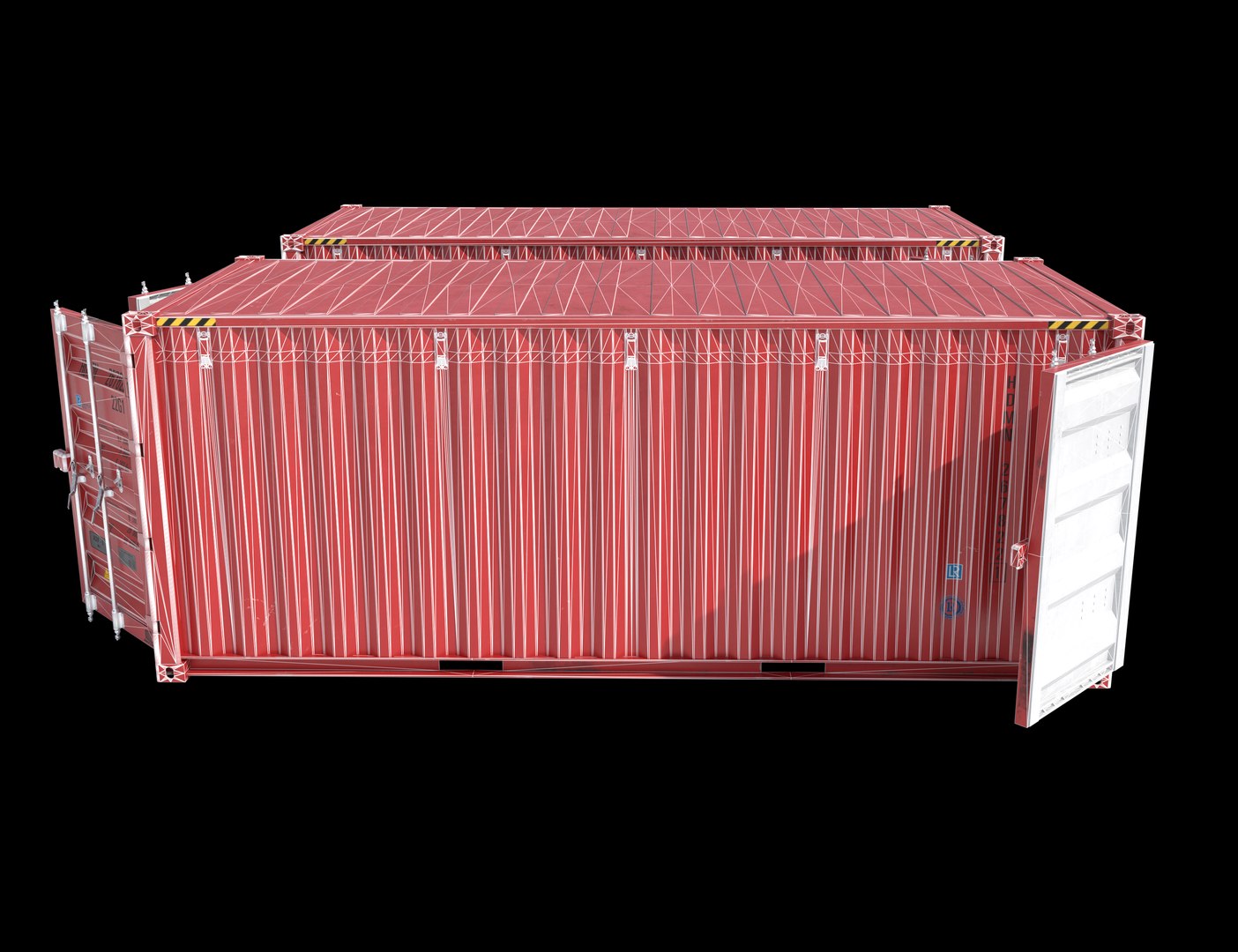 20ft Cargo Container Bright Red 3D Model - TurboSquid 2205951