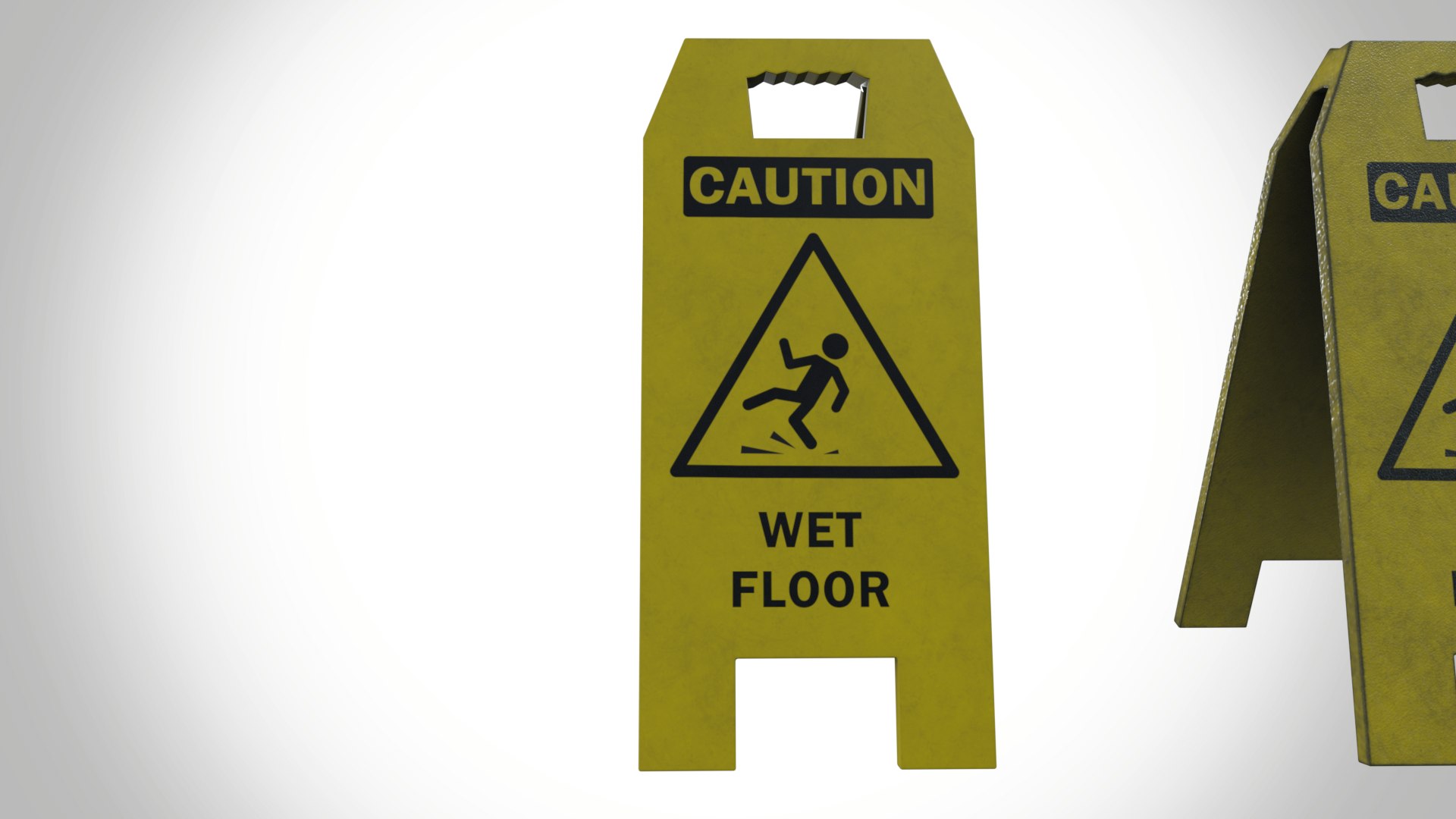 3D Wet Floor Sign Board - TurboSquid 2268579