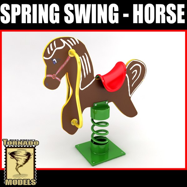 3d model spring swing - horse