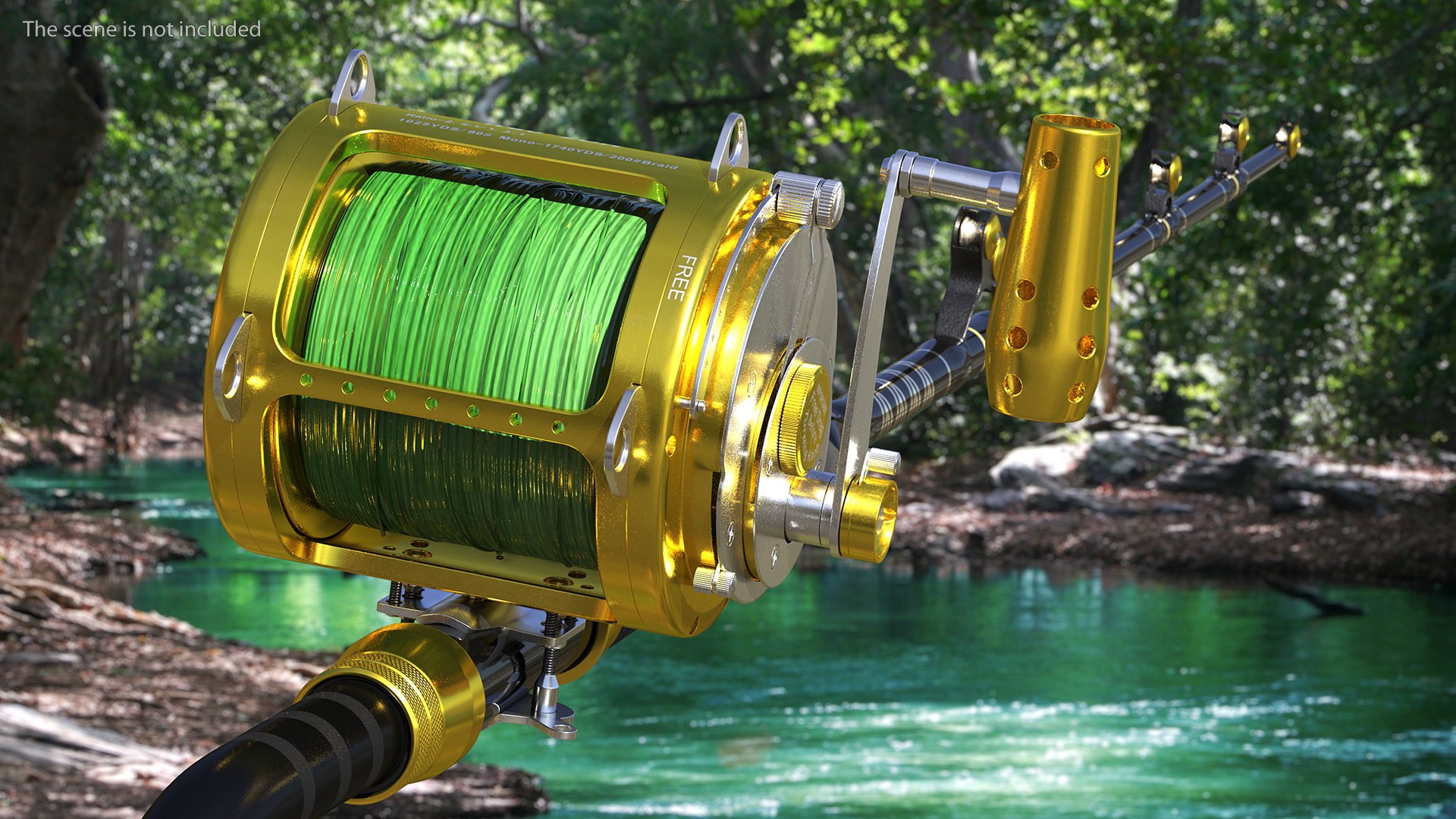 EatMyTackle 80 Wide 2Speed Fishing Reel Long Dredge Rod Rigged 3D ...