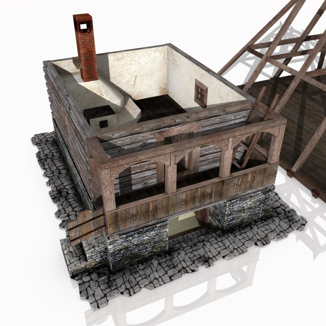 Rustic House Sumer Kitchen Obj