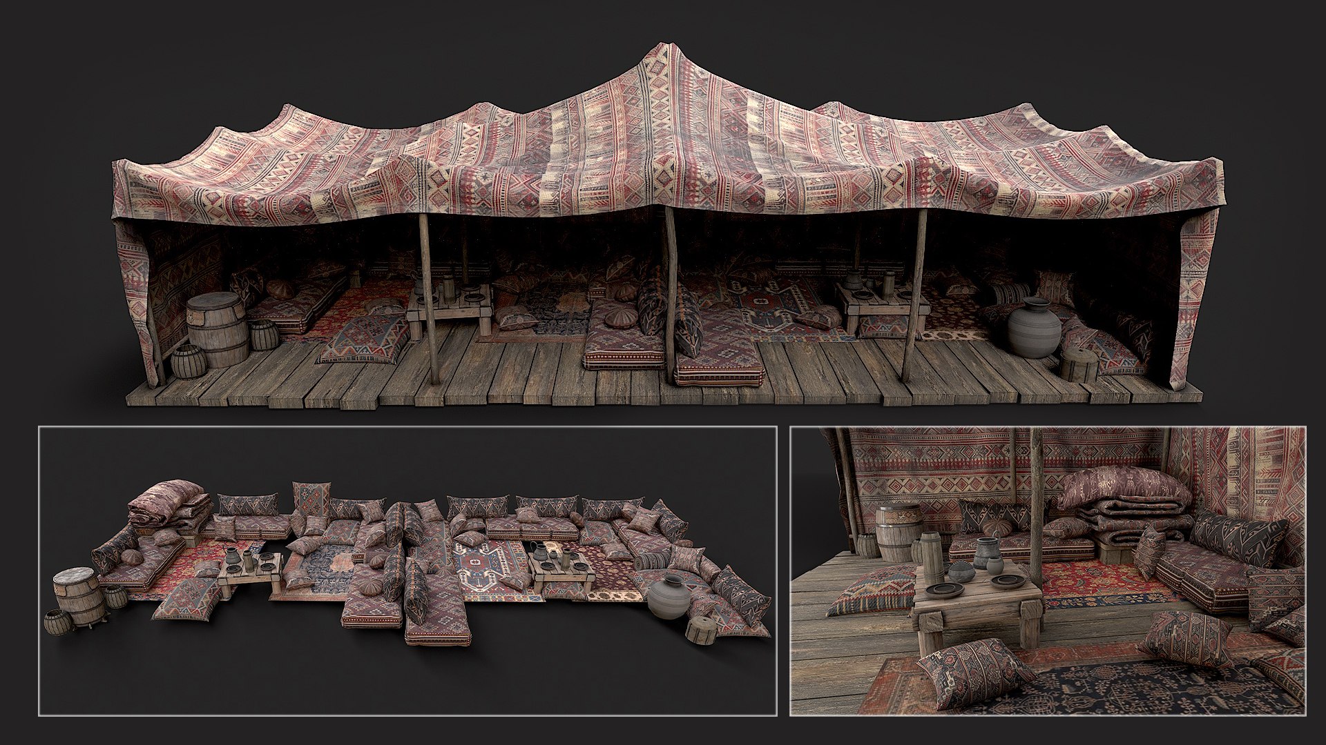 3D Model Old Traditional Eastern Nomads Tent 1 - TurboSquid 2360409