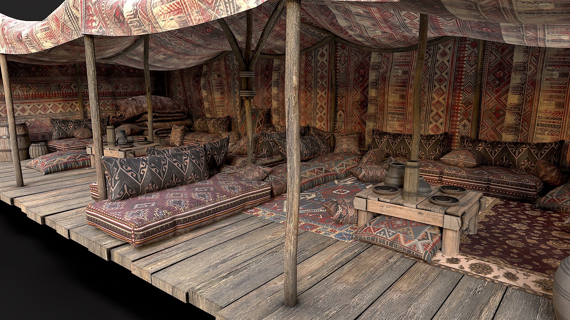 3D Model Old Traditional Eastern Nomads Tent 1 - TurboSquid 2360409