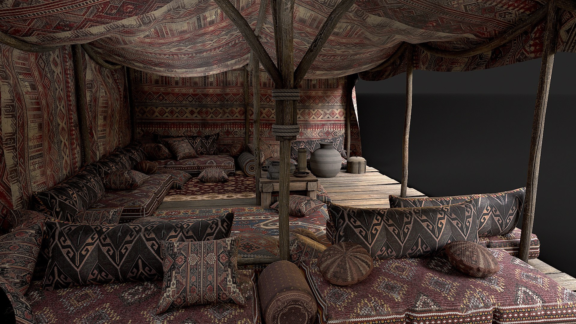 3D Model Old Traditional Eastern Nomads Tent 1 - TurboSquid 2360409
