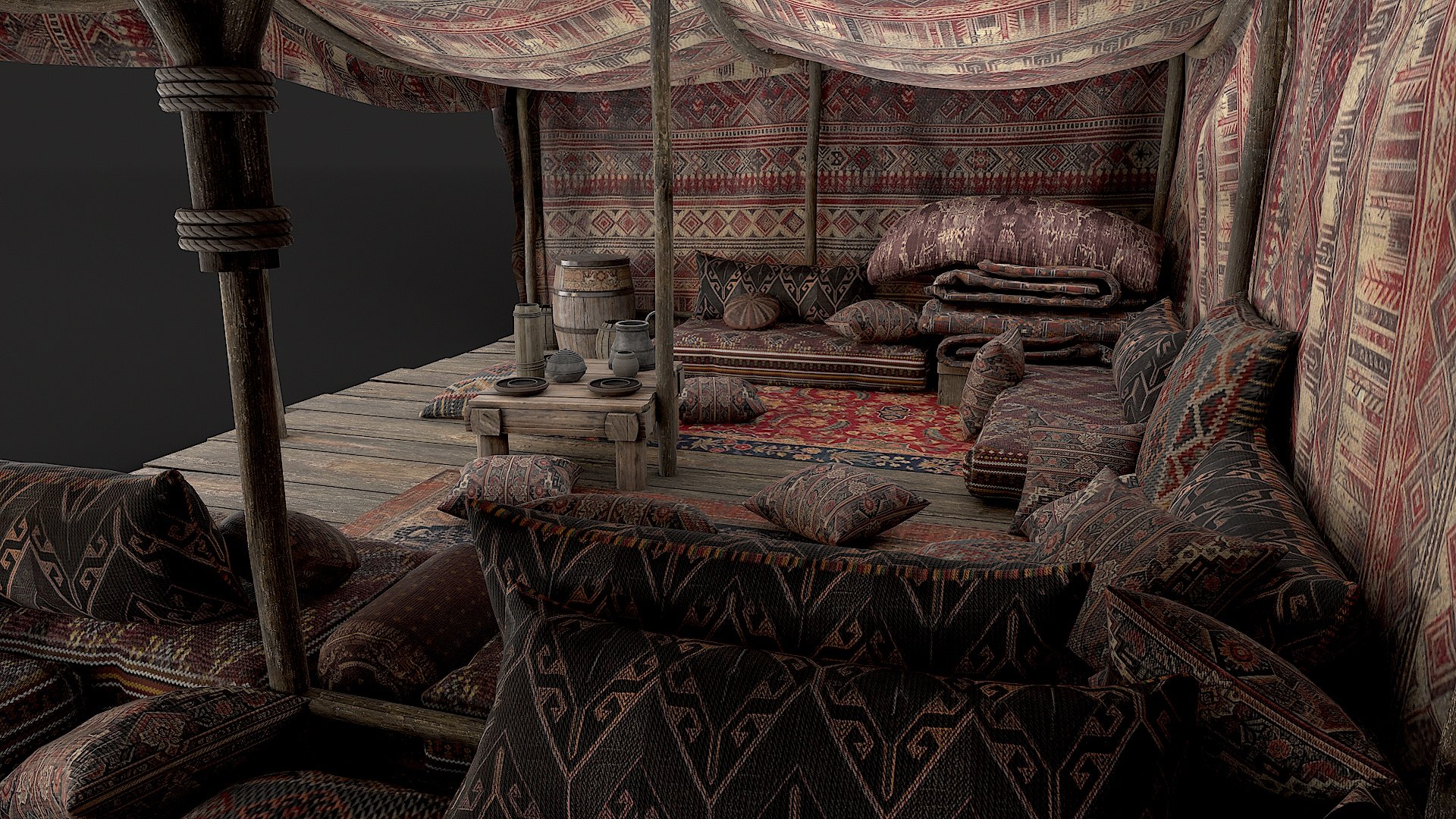 3D Model Old Traditional Eastern Nomads Tent 1 - TurboSquid 2360409