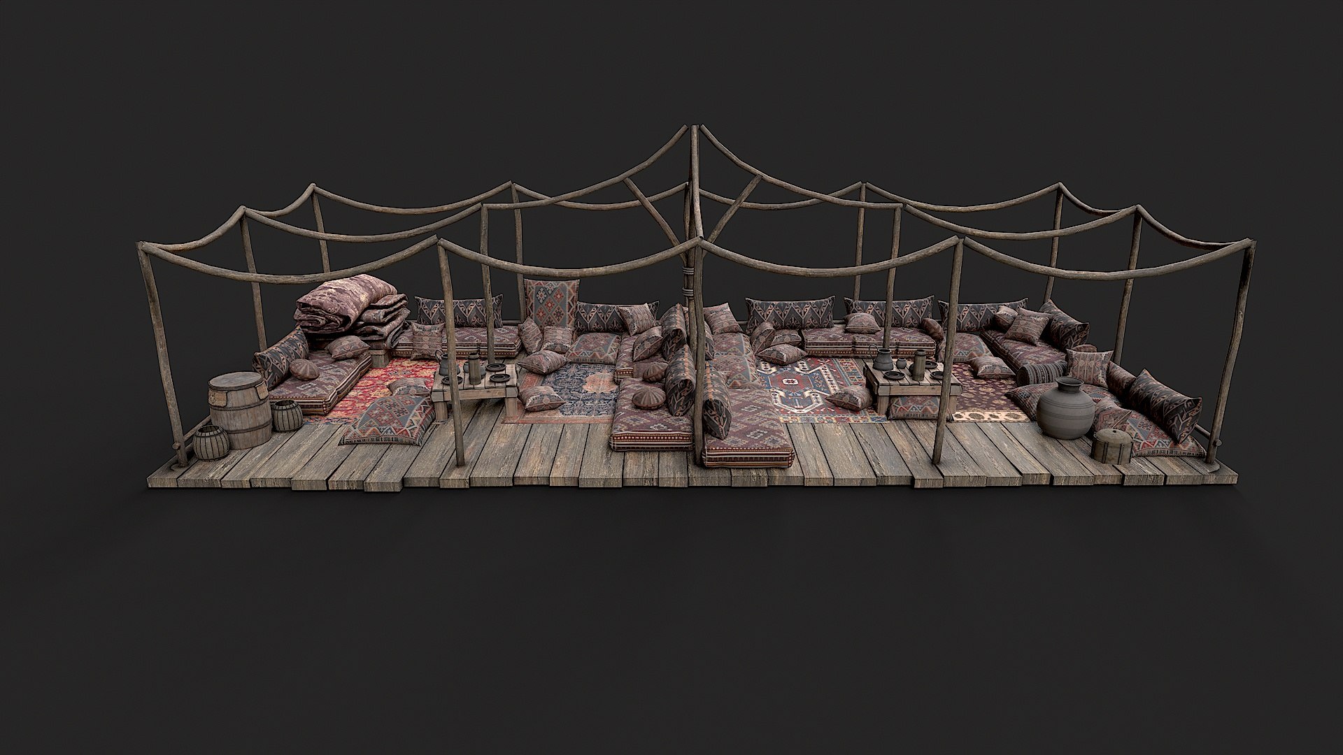 3D Model Old Traditional Eastern Nomads Tent 1 - TurboSquid 2360409