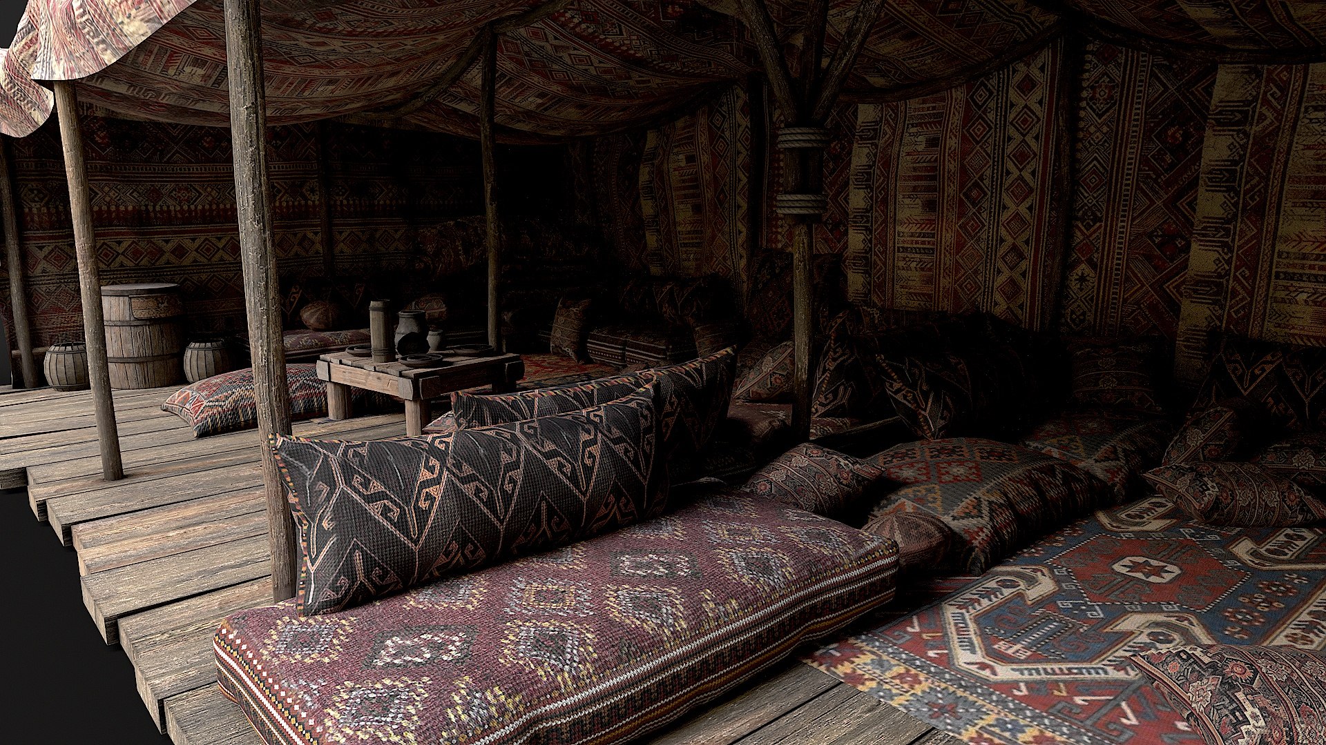 3D Model Old Traditional Eastern Nomads Tent 1 - TurboSquid 2360409