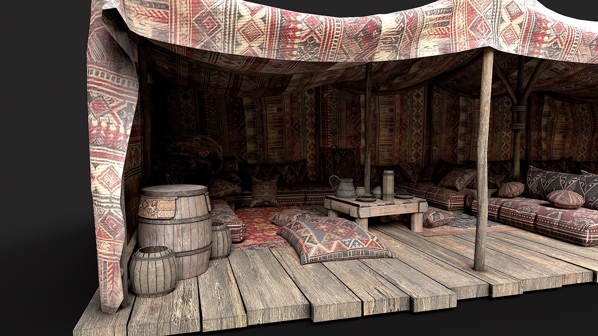 3D Model Old Traditional Eastern Nomads Tent 1 - TurboSquid 2360409