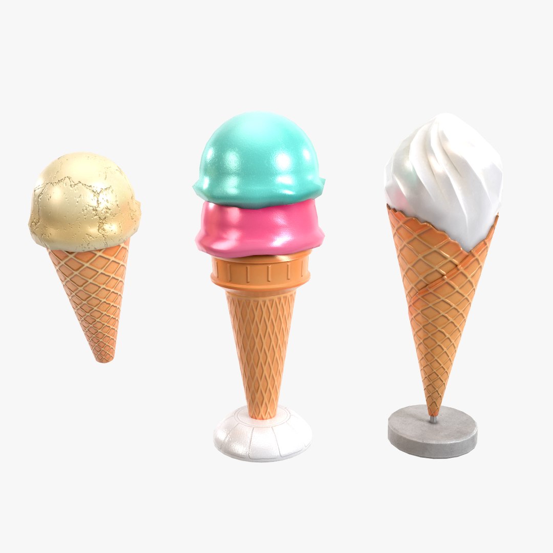 3D Model Ice Cream Shop Signs 1 - TurboSquid 2307321