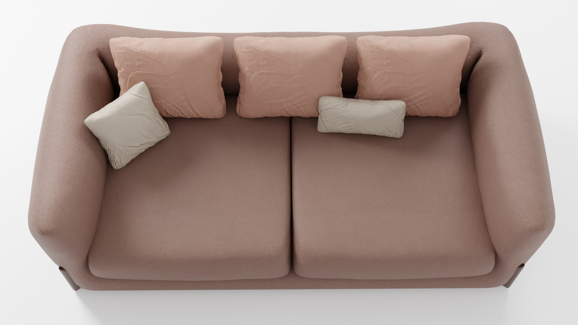 3D Very Soft Textured Sofa In Brown Shades - TurboSquid 2226215
