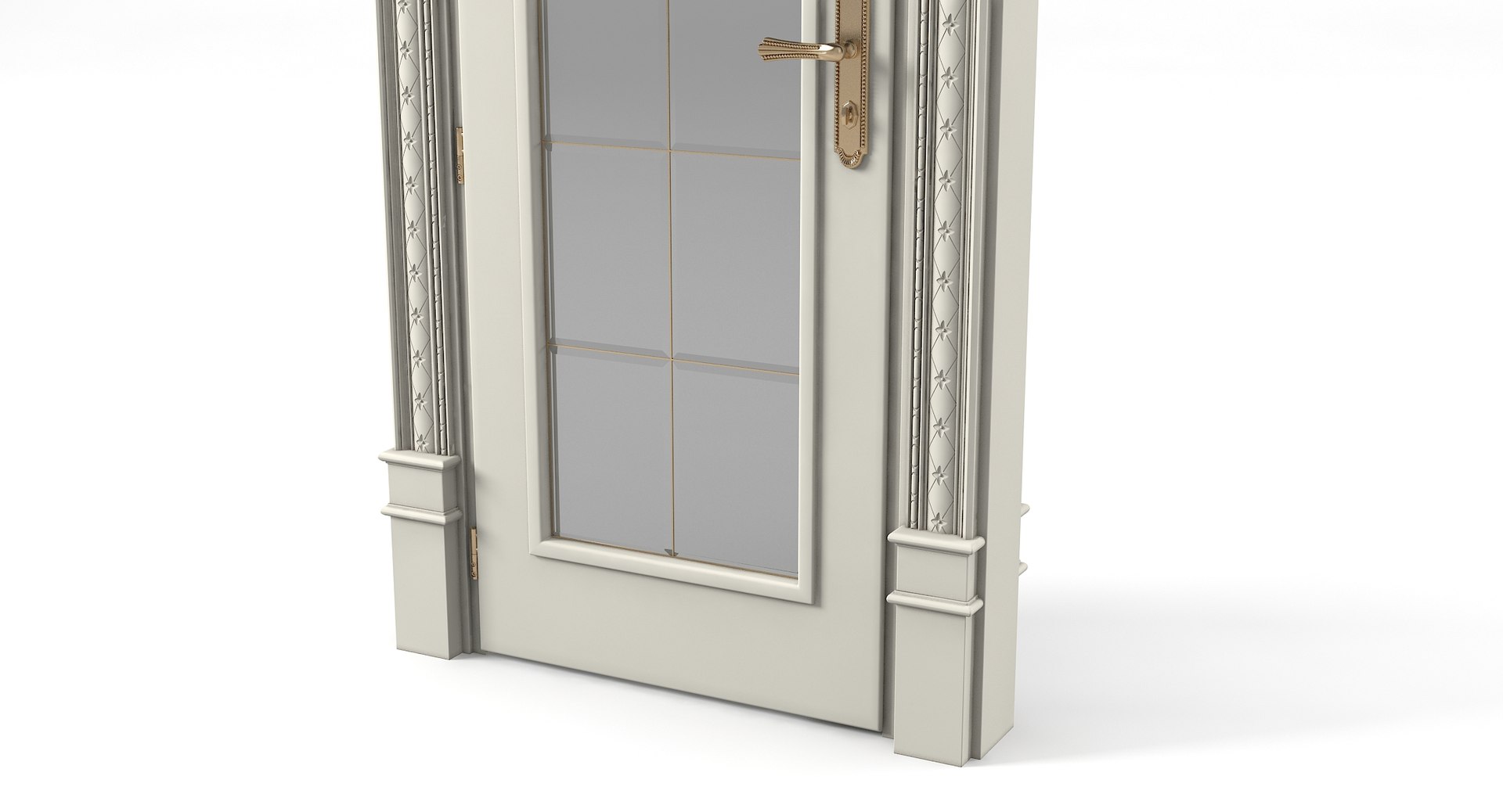 luxury glass door 3d obj