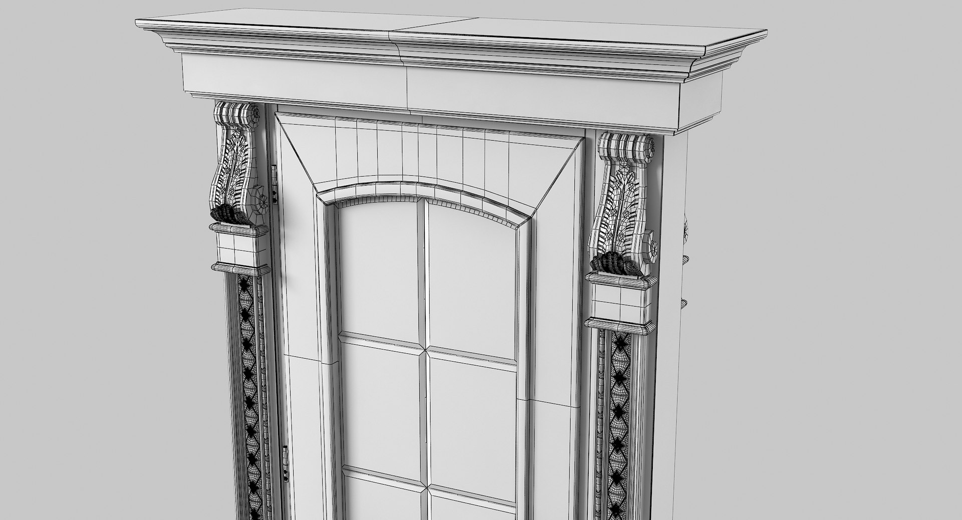 luxury glass door 3d obj