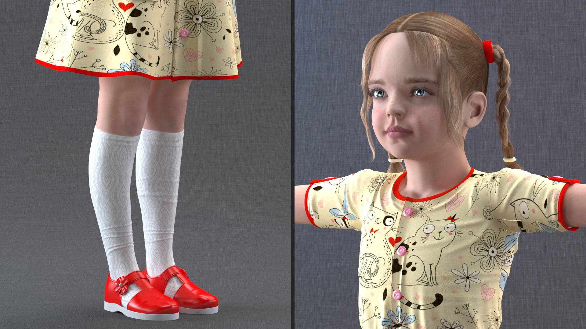 3D Realistic Child Girl Everyday Style Rigged - TurboSquid 2084353