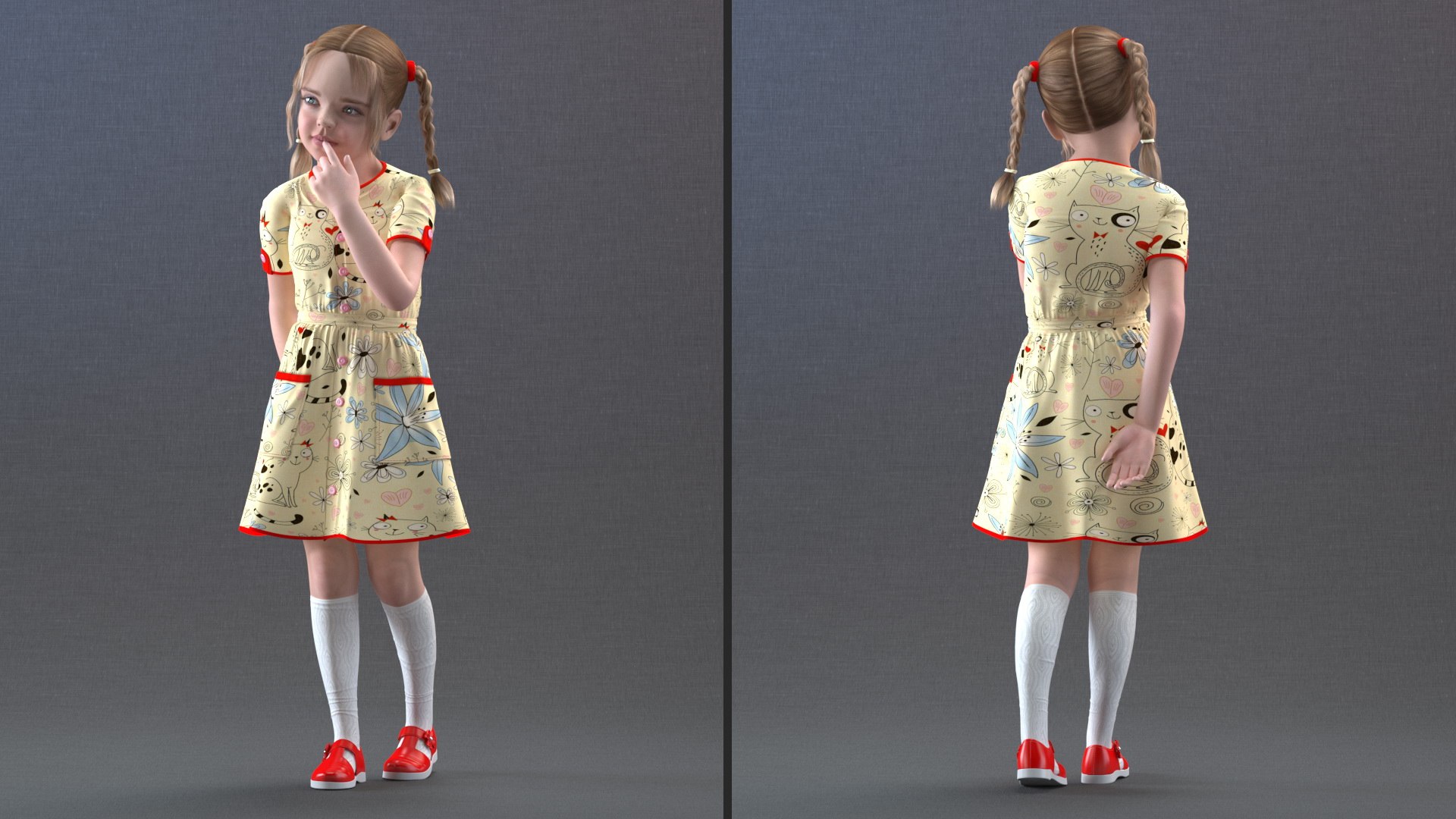 3D Realistic Child Girl Everyday Style Rigged - TurboSquid 2084353