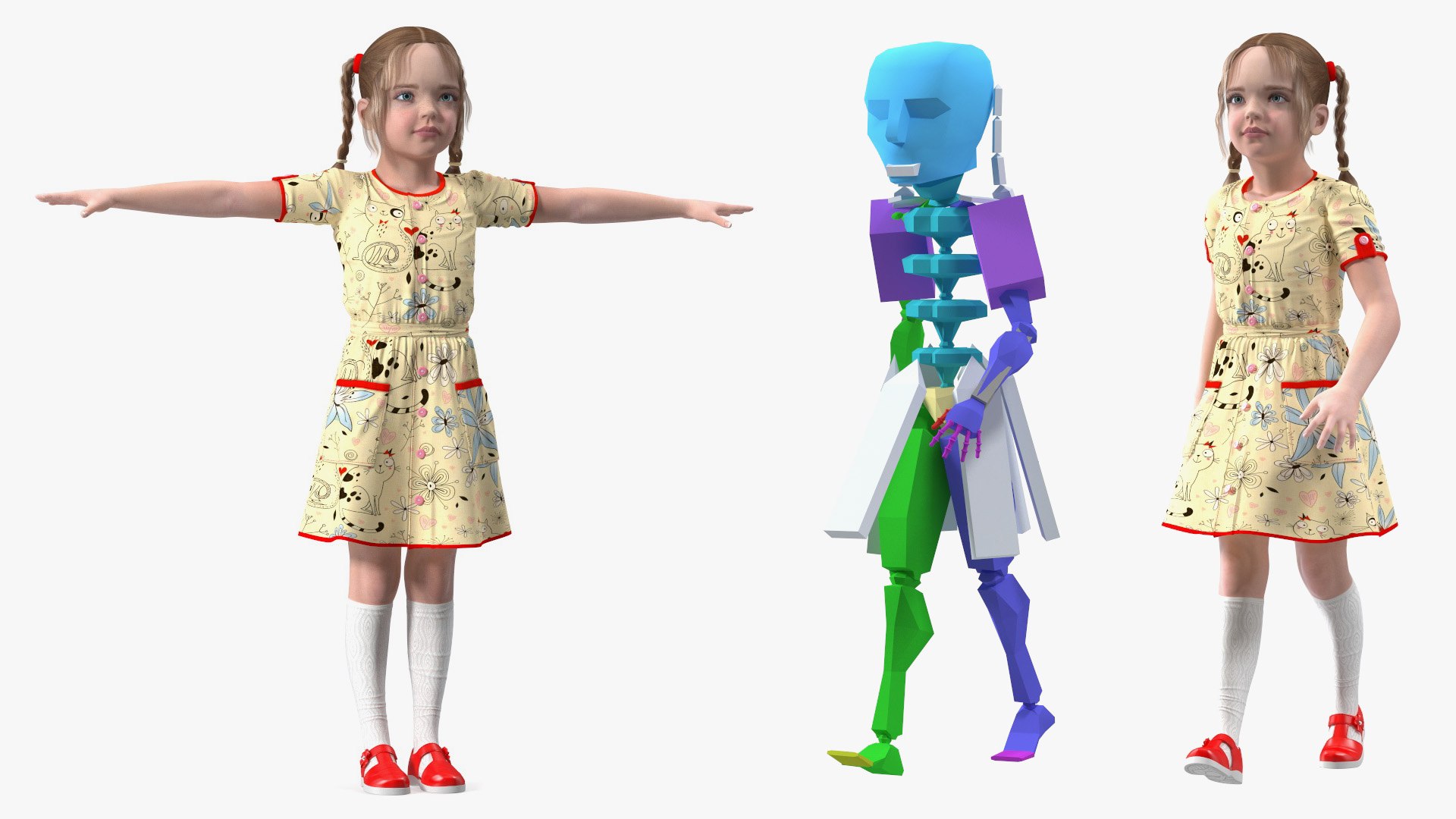 3D Realistic Child Girl Everyday Style Rigged - TurboSquid 2084353