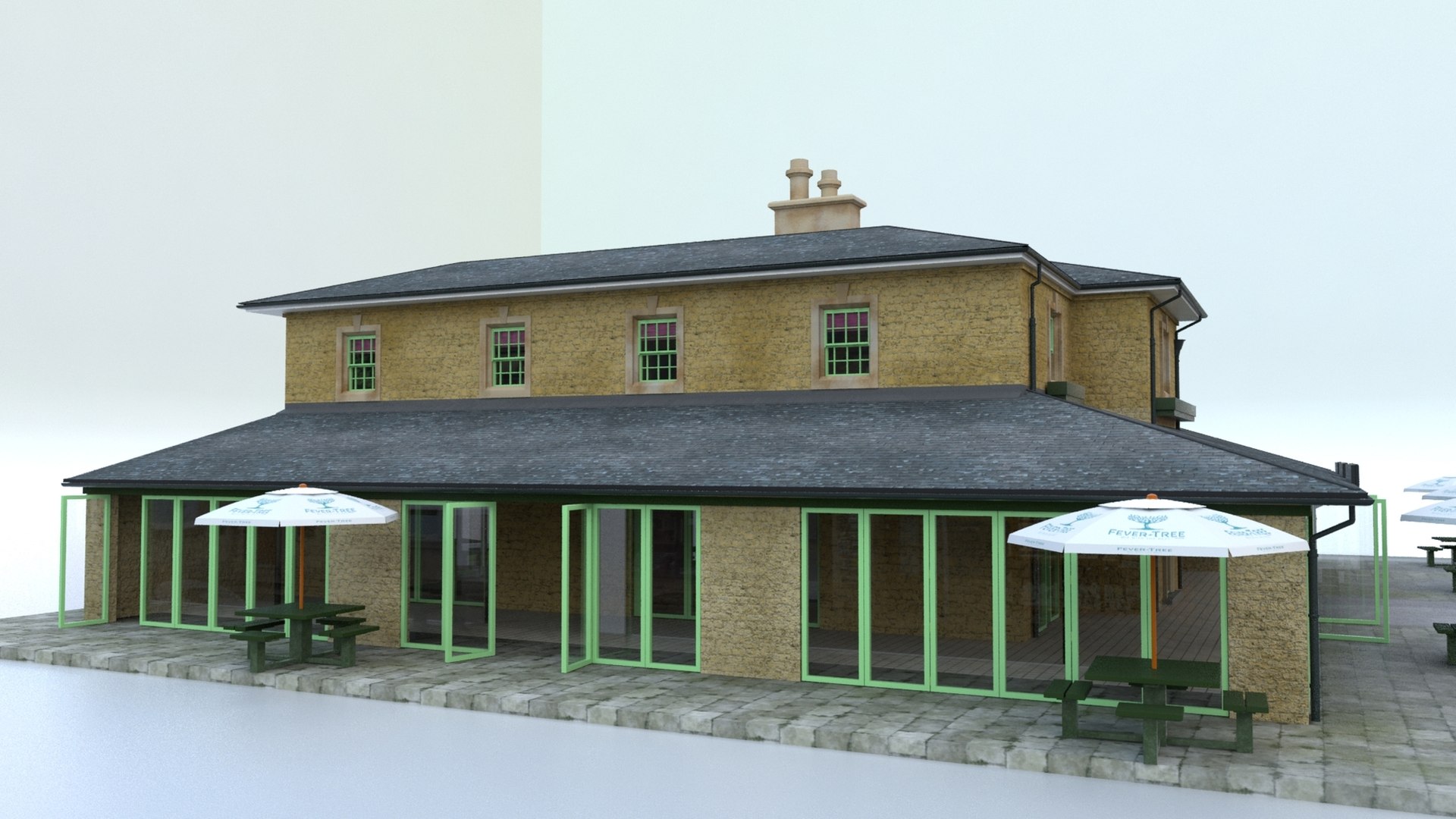 3D Building Village Restaurant - TurboSquid 1699439