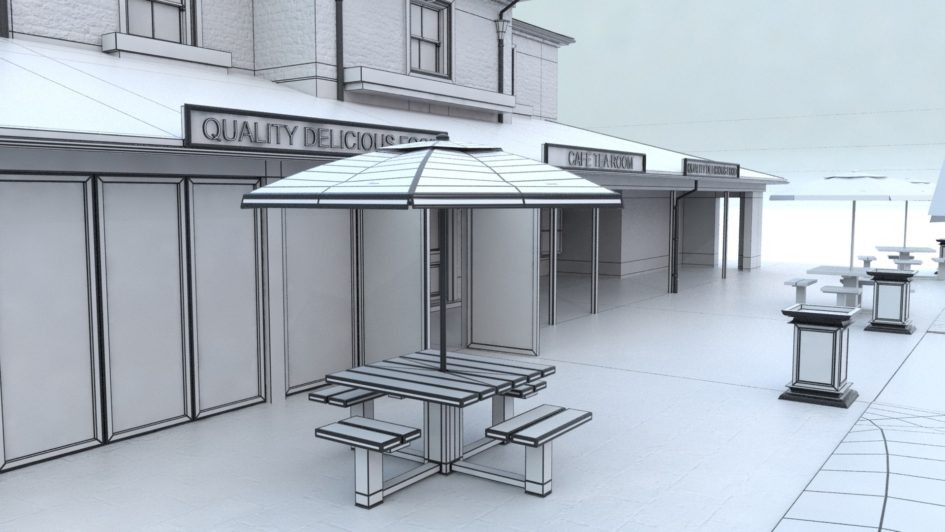 3D Building Village Restaurant - TurboSquid 1699439