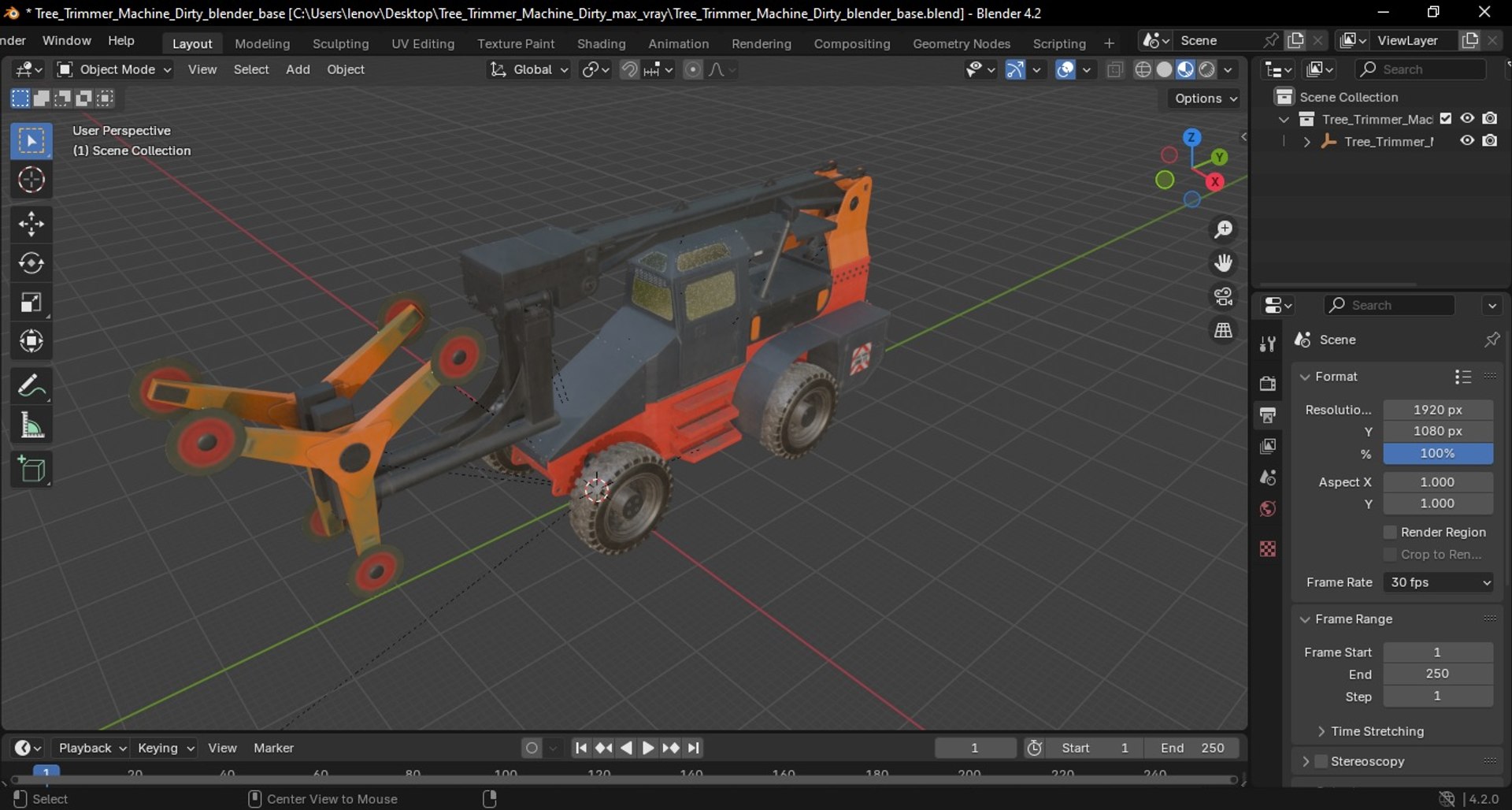 Tree Trimmer Machine Dirty 3D Model - TurboSquid 2387161