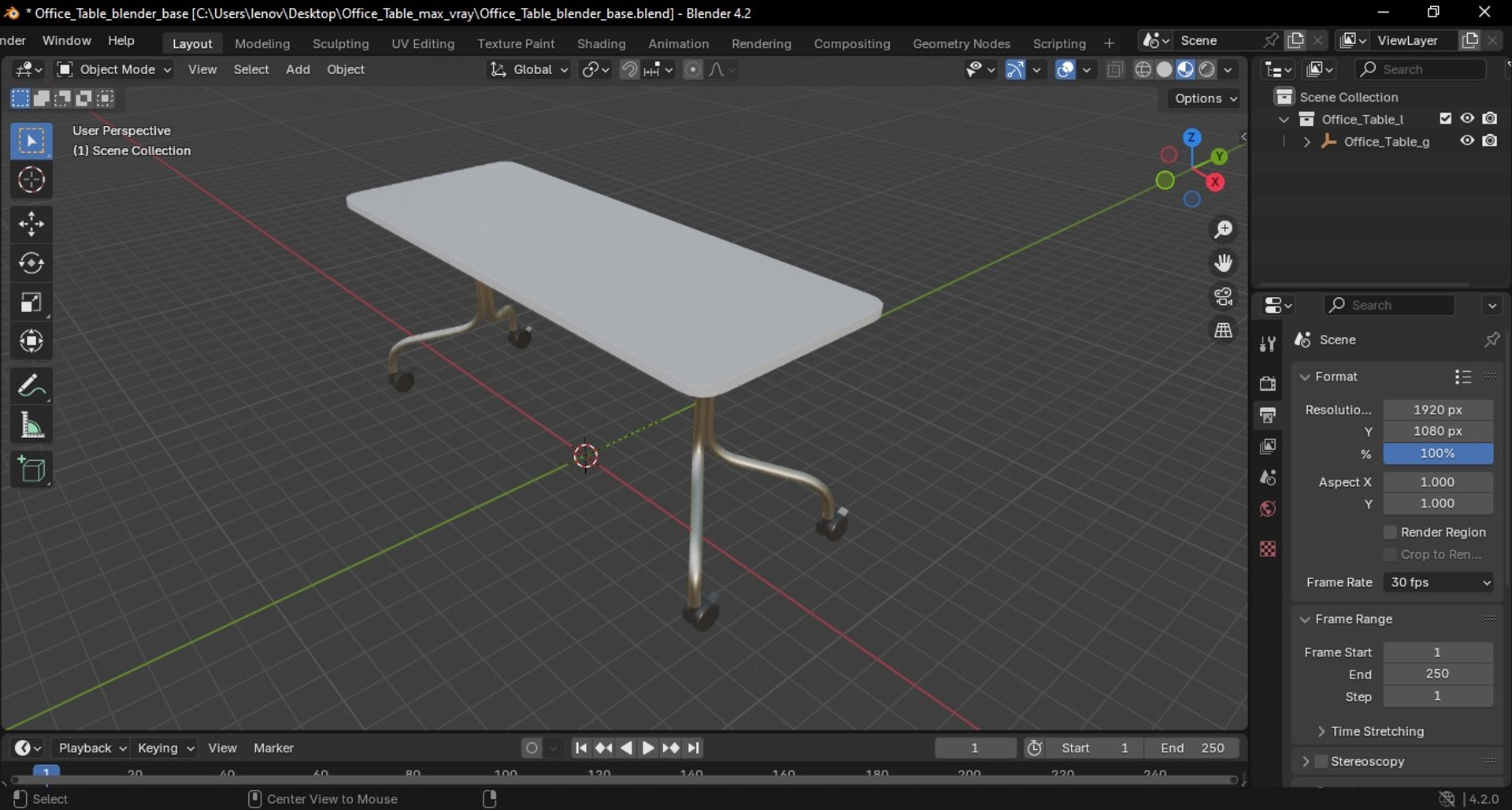 Office Table 3D Model - TurboSquid 2402334