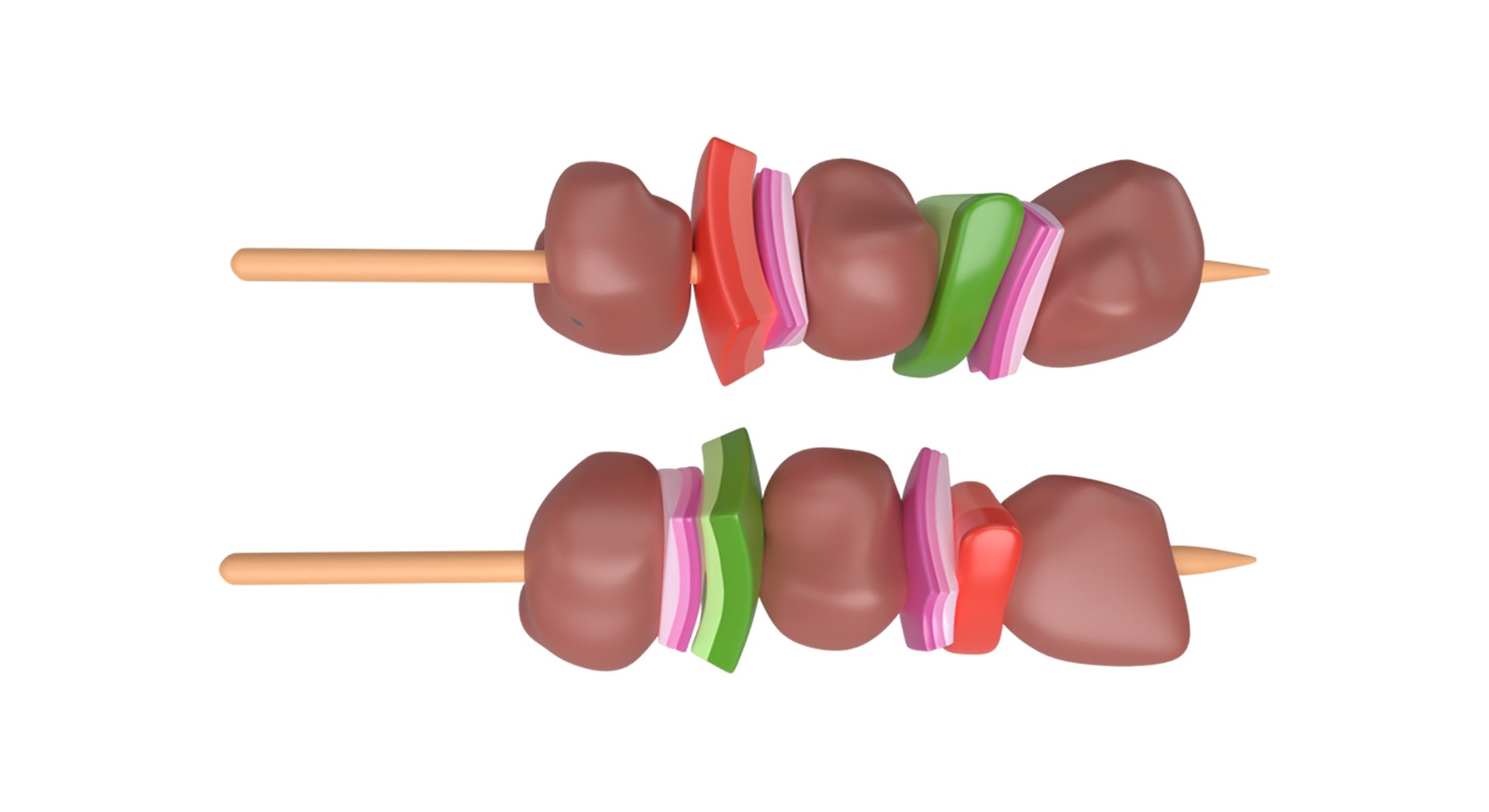 Cartoon Kebab Skewer Model - TurboSquid 1959790