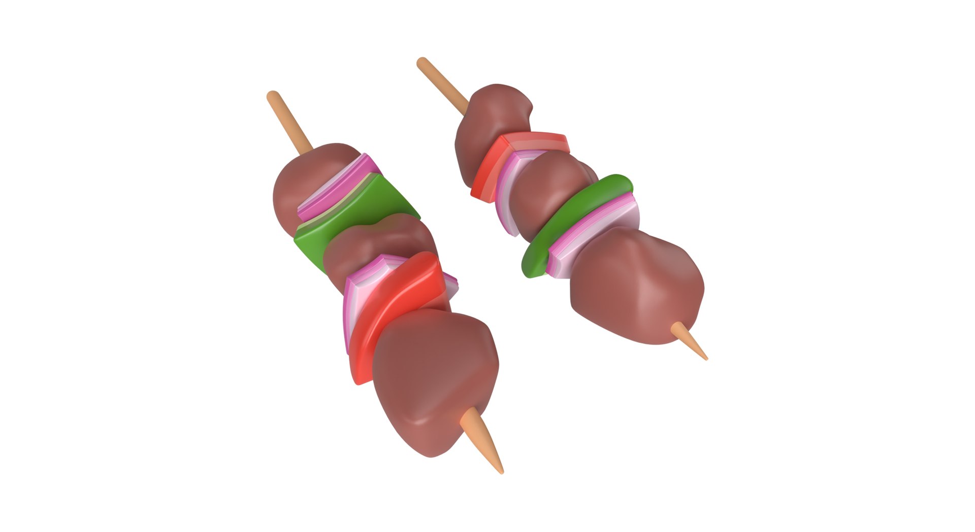 Cartoon Kebab Skewer Model - TurboSquid 1959790