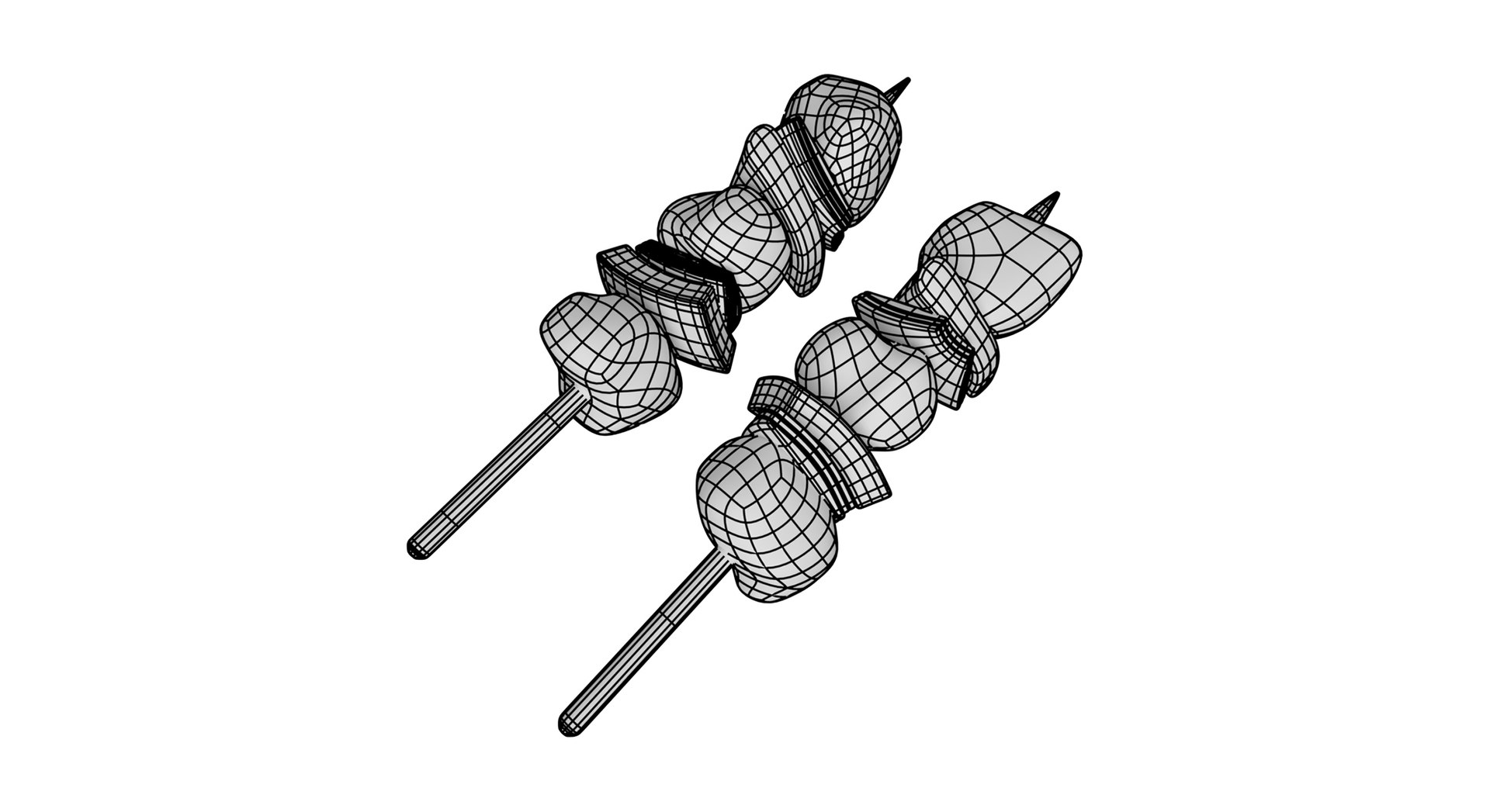 Cartoon Kebab Skewer Model - TurboSquid 1959790
