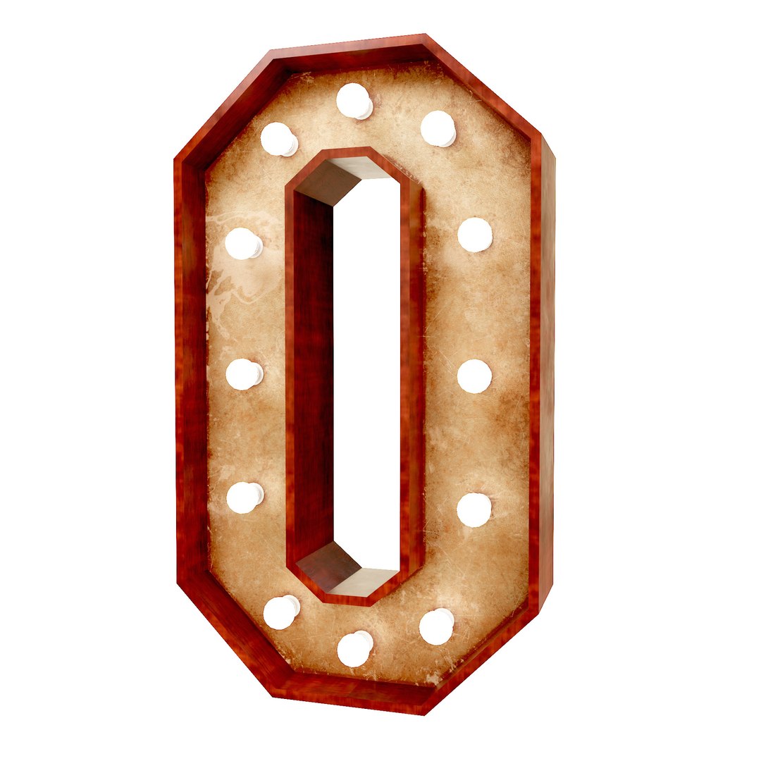 3D Marquee O Wooden Glow Sign 3dmodel Model - TurboSquid 1975975