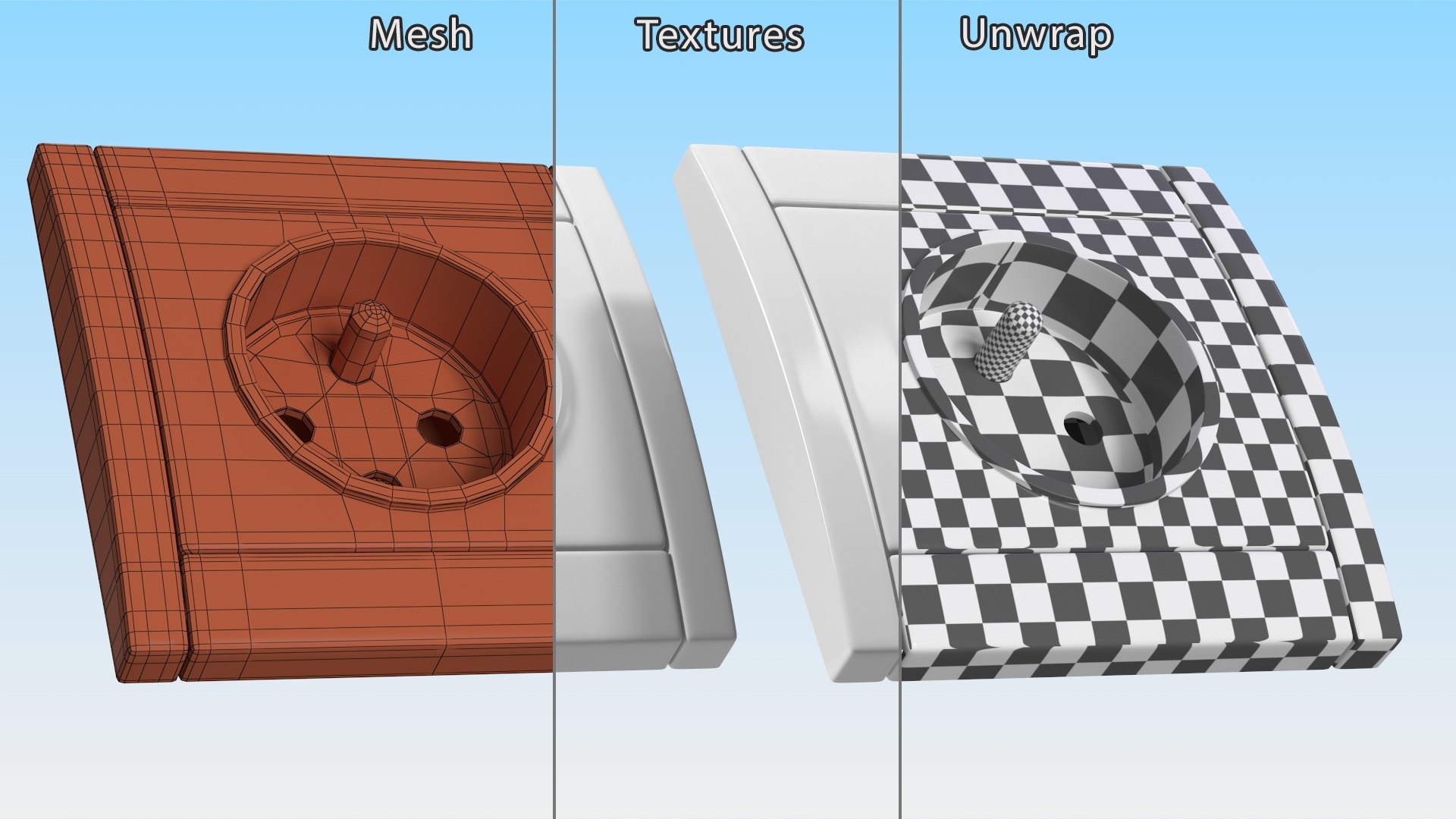 3D European Power Socket Model - TurboSquid 2247025